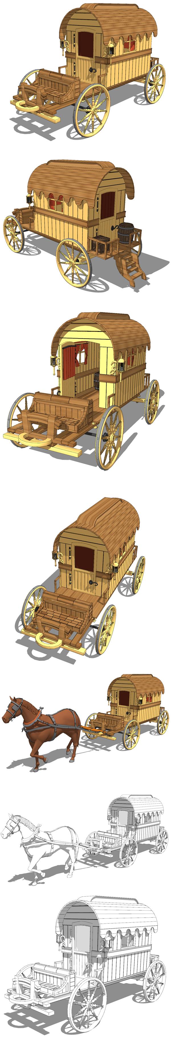 Fantasy Carriage Series 7, Seven Types of Commoners' Carriage