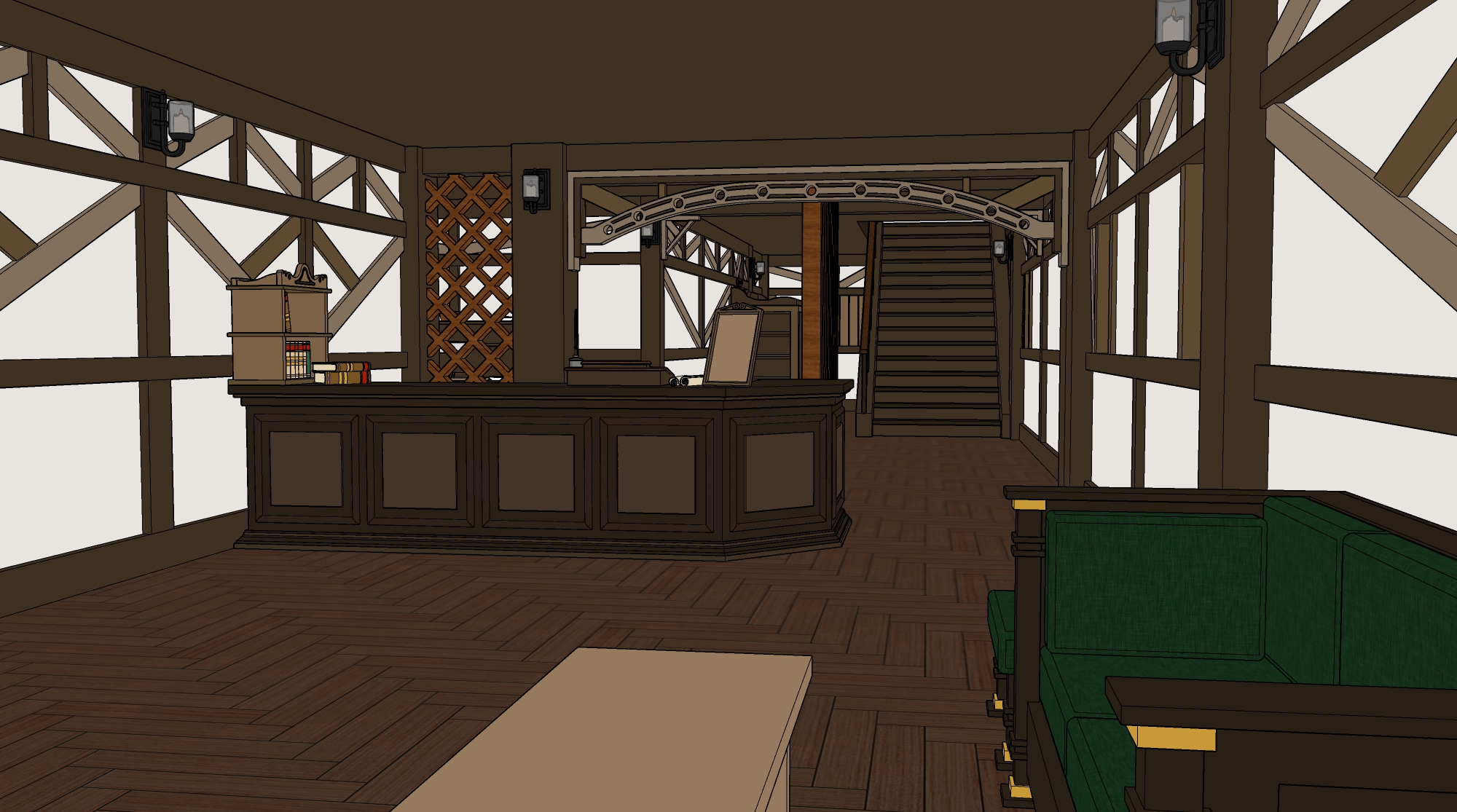 Inn with Fantasy Medieval Style Stables