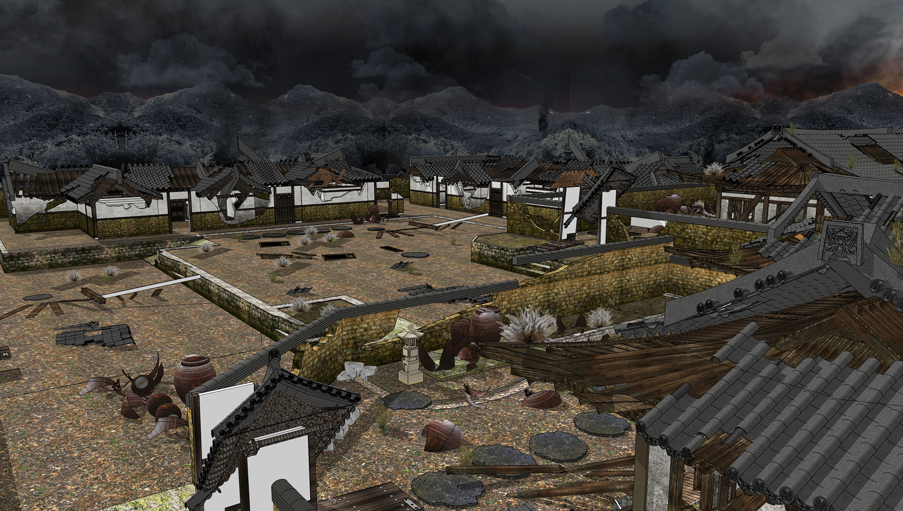 Gyeongseong Scandal - Hanok Building and Hanok Garden (ruin)