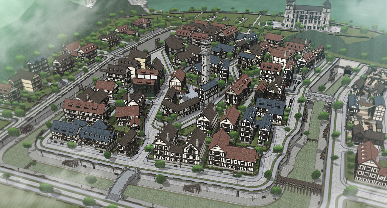 Fantasy Village Full Set (Town Exterior + Cathedral + Pub + House)