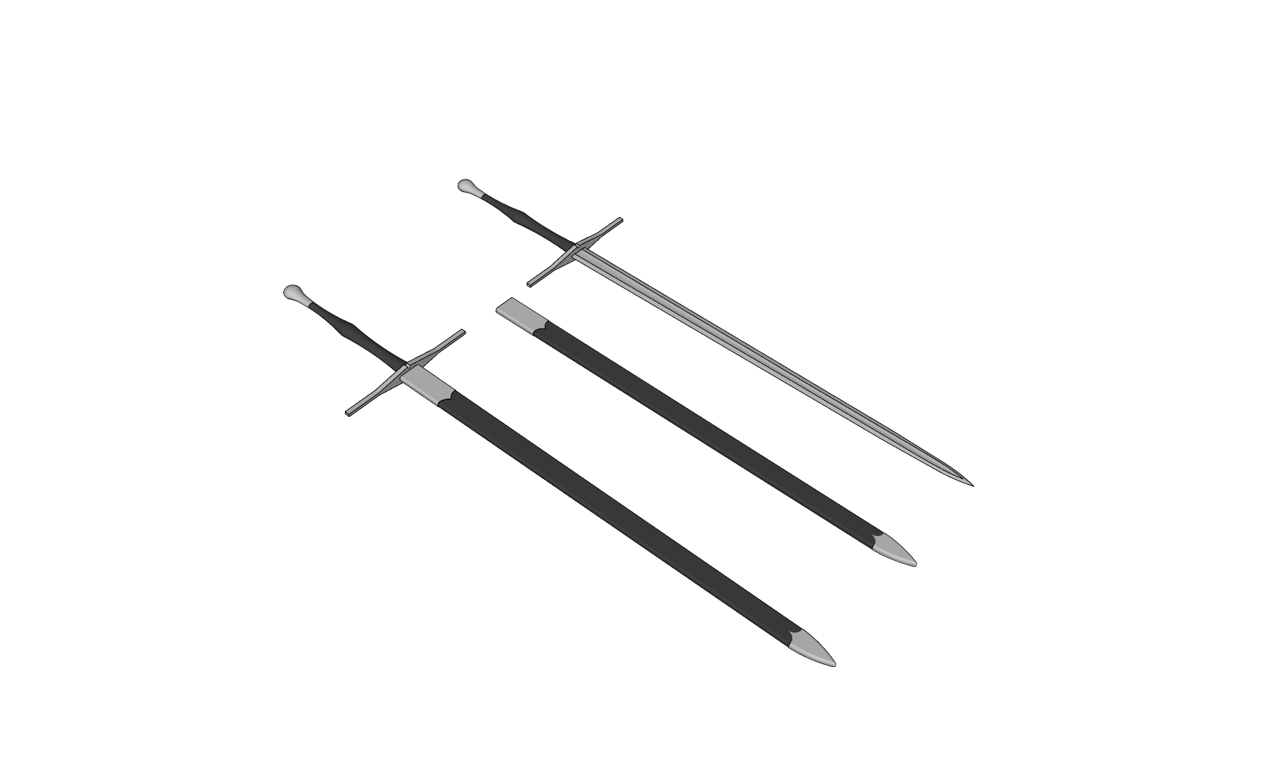 3D Weapon - Two Hand Sword (Western Sword, Knife, Two Hand Sword)