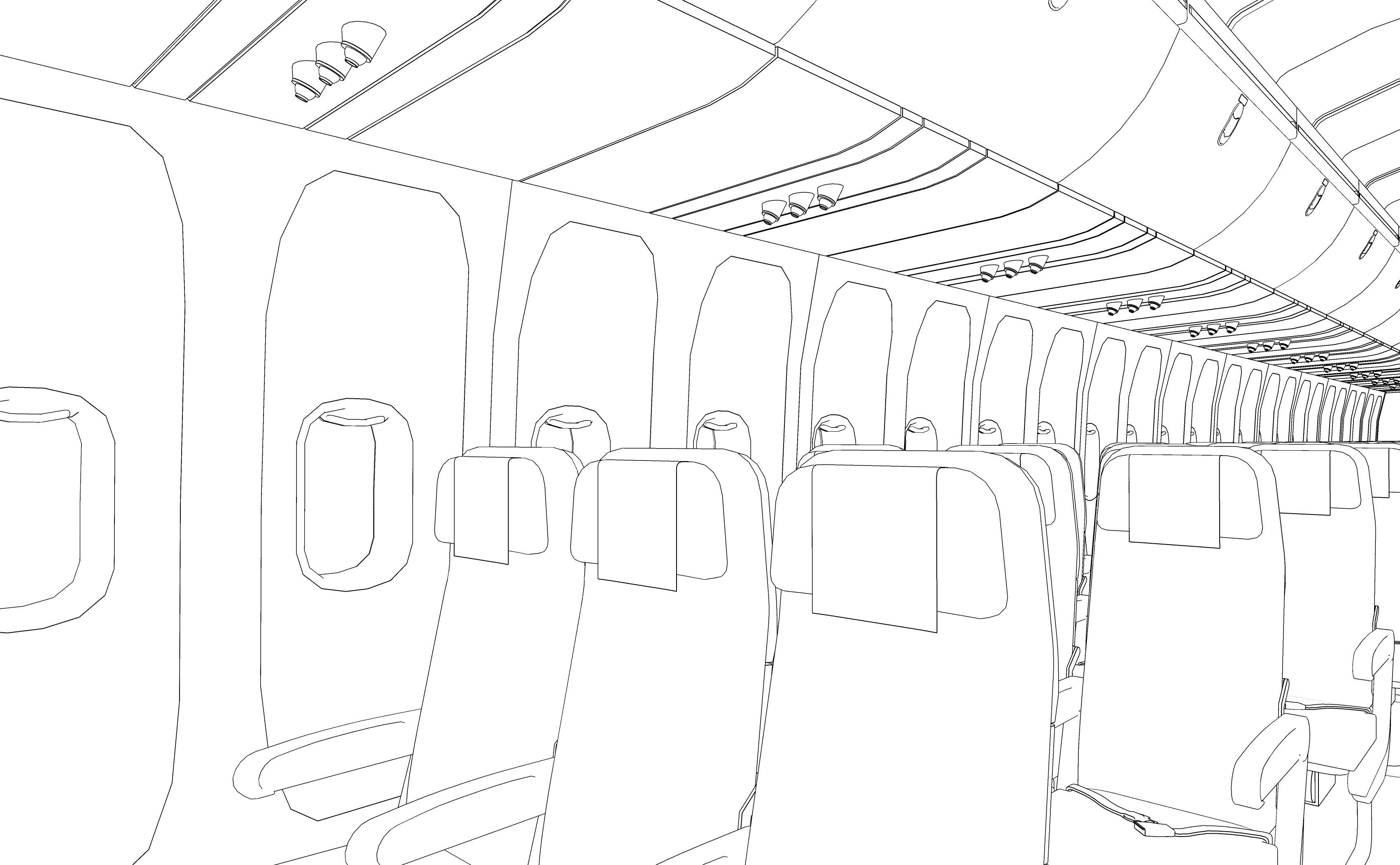 Airplane Cockpit and Cabin Interior Set