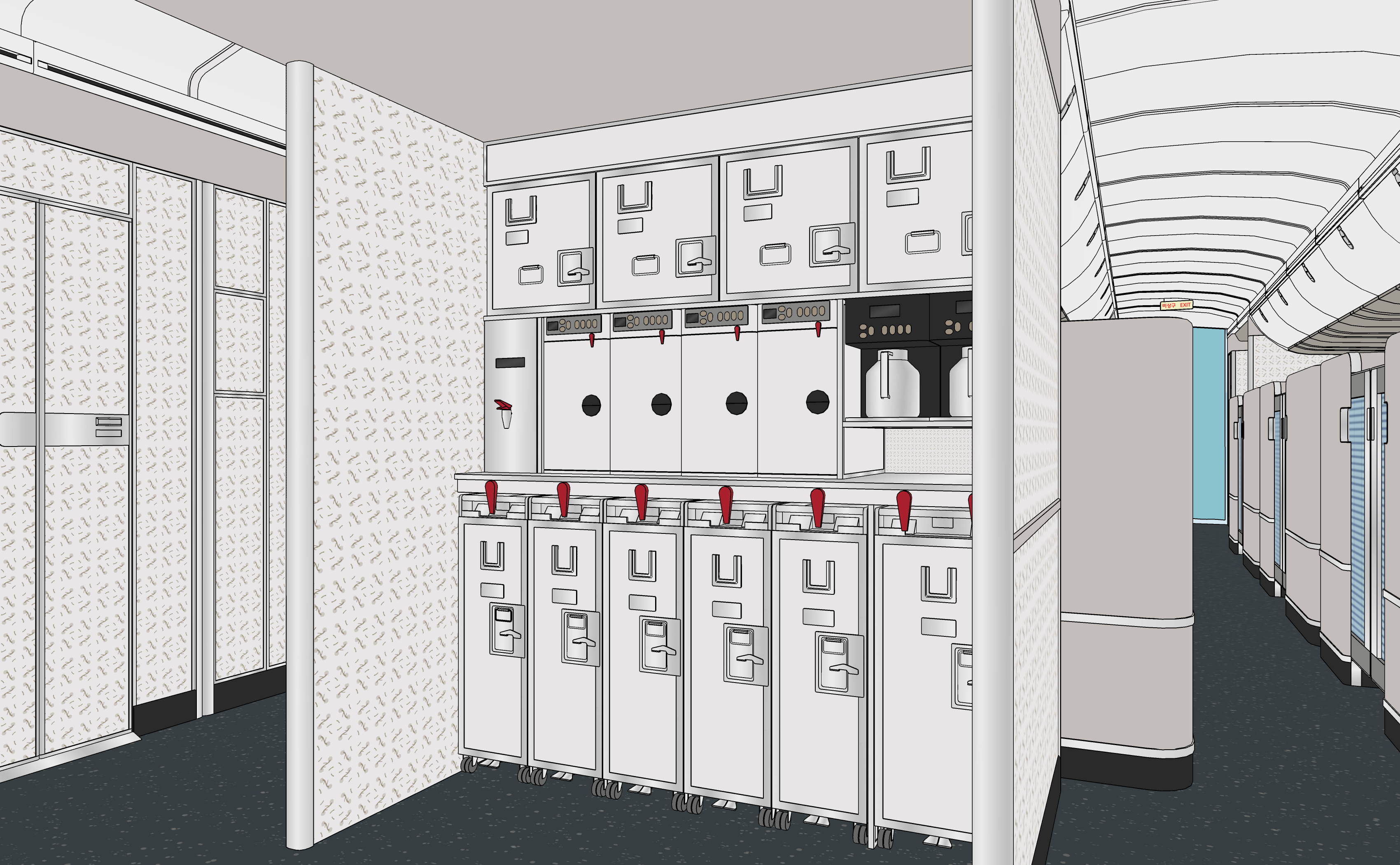 Airplane Cockpit and Cabin Interior Set
