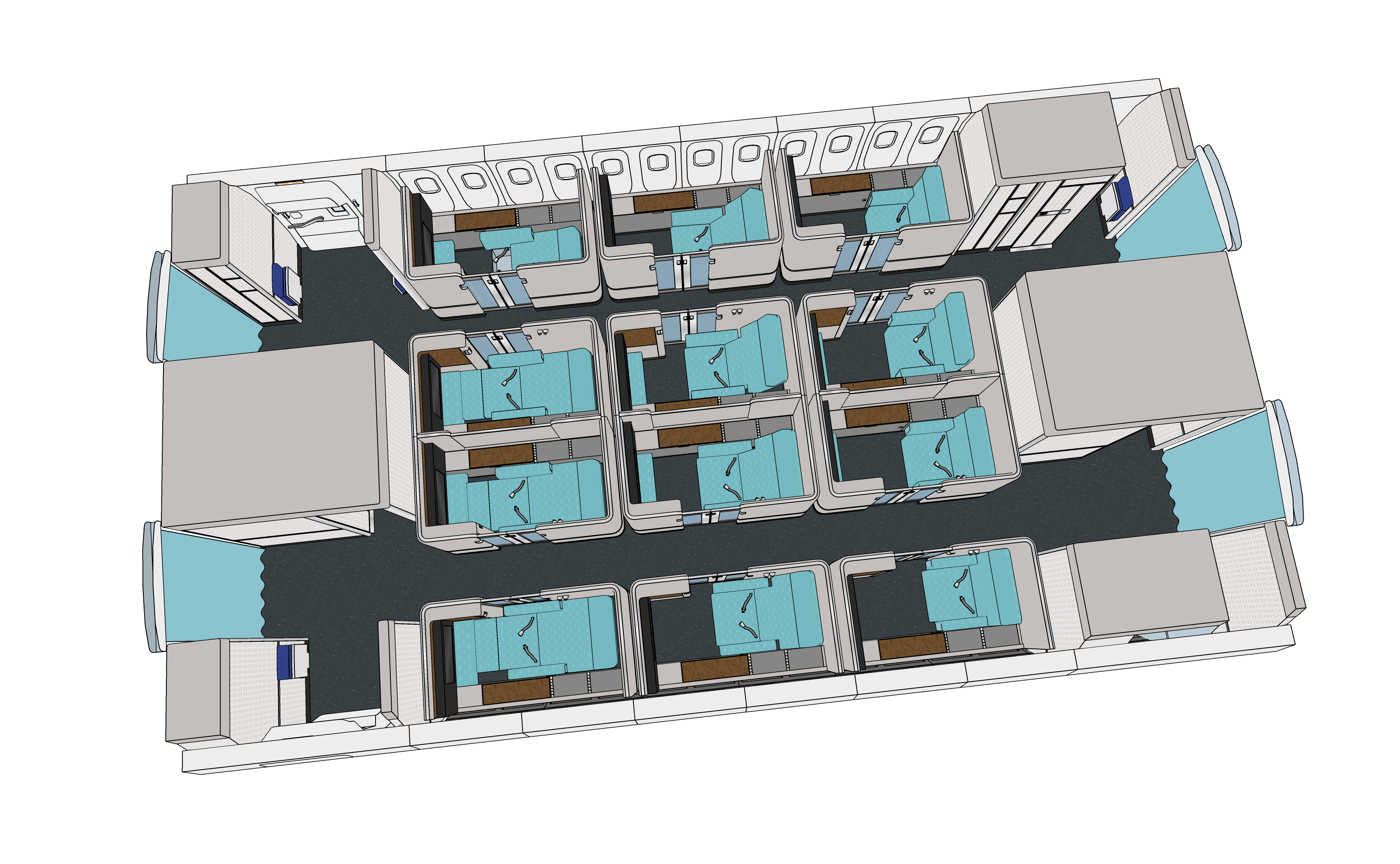 Airplane Cockpit and Cabin Interior Set
