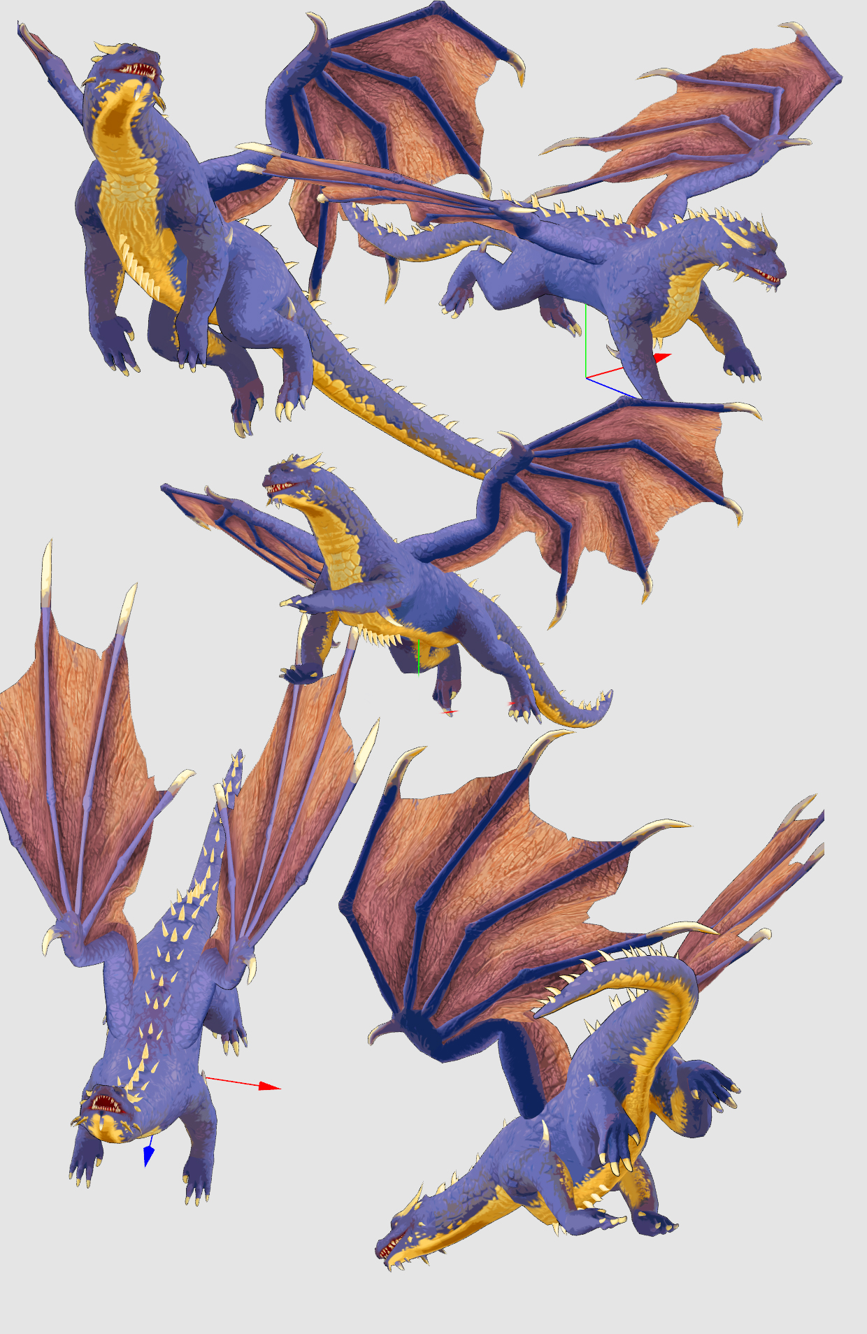 Collection of Moving 3D Dragon movements
