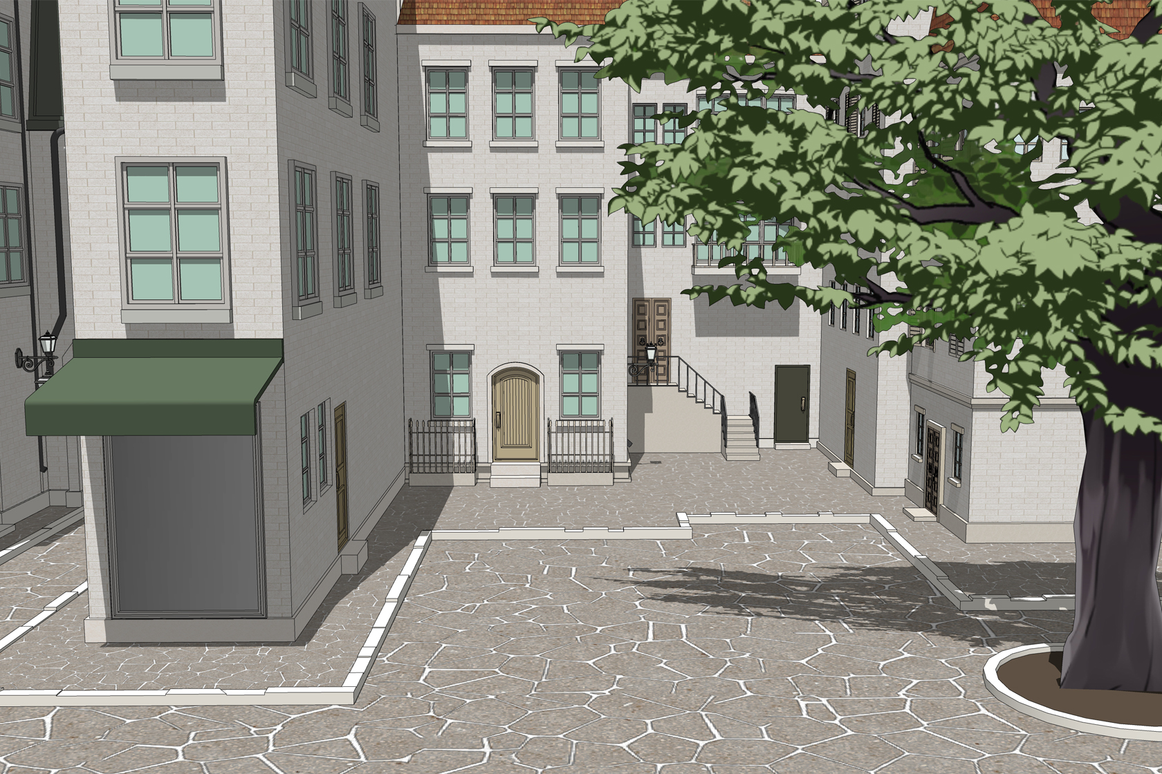 European Style Small City Exterior