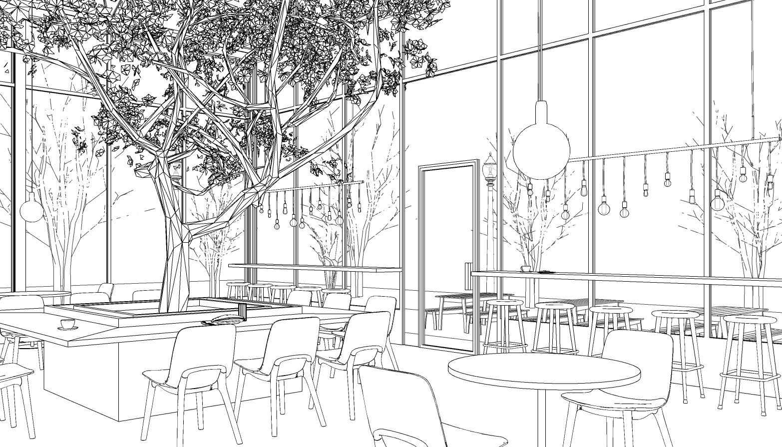 Spacious Glasshouse Cafe