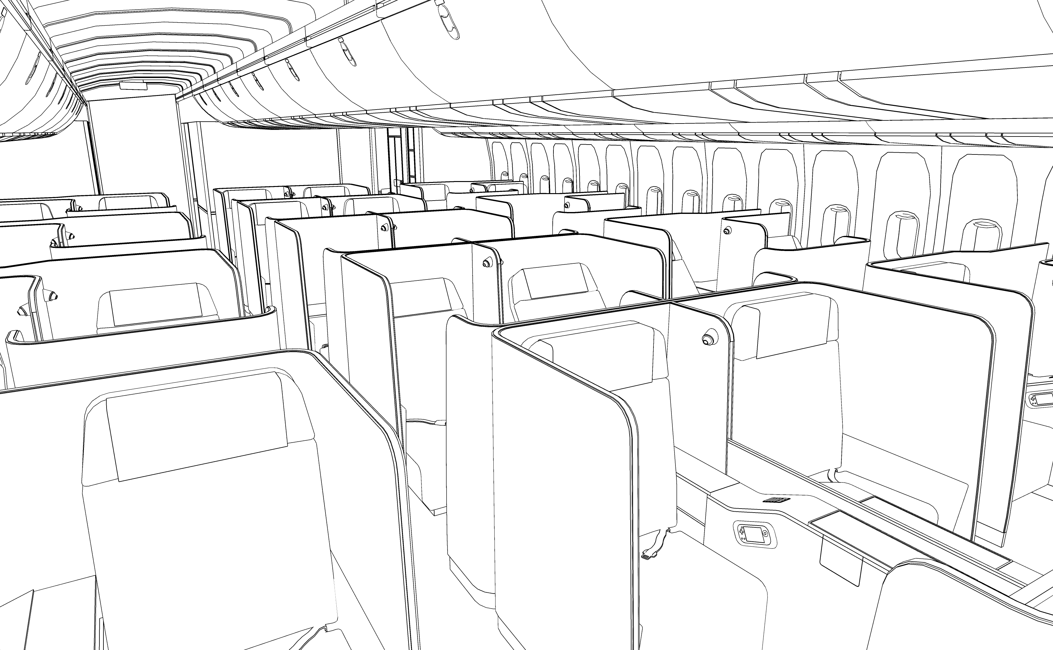 Airplane Cockpit and Cabin Interior Set
