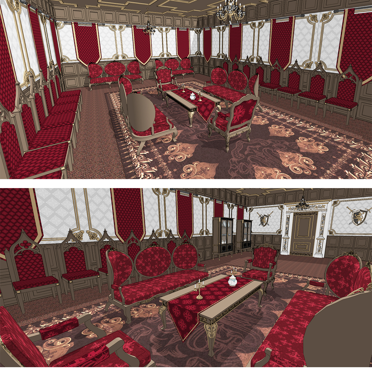 Romance Fantasy Noble Mansion Exterior and Interior