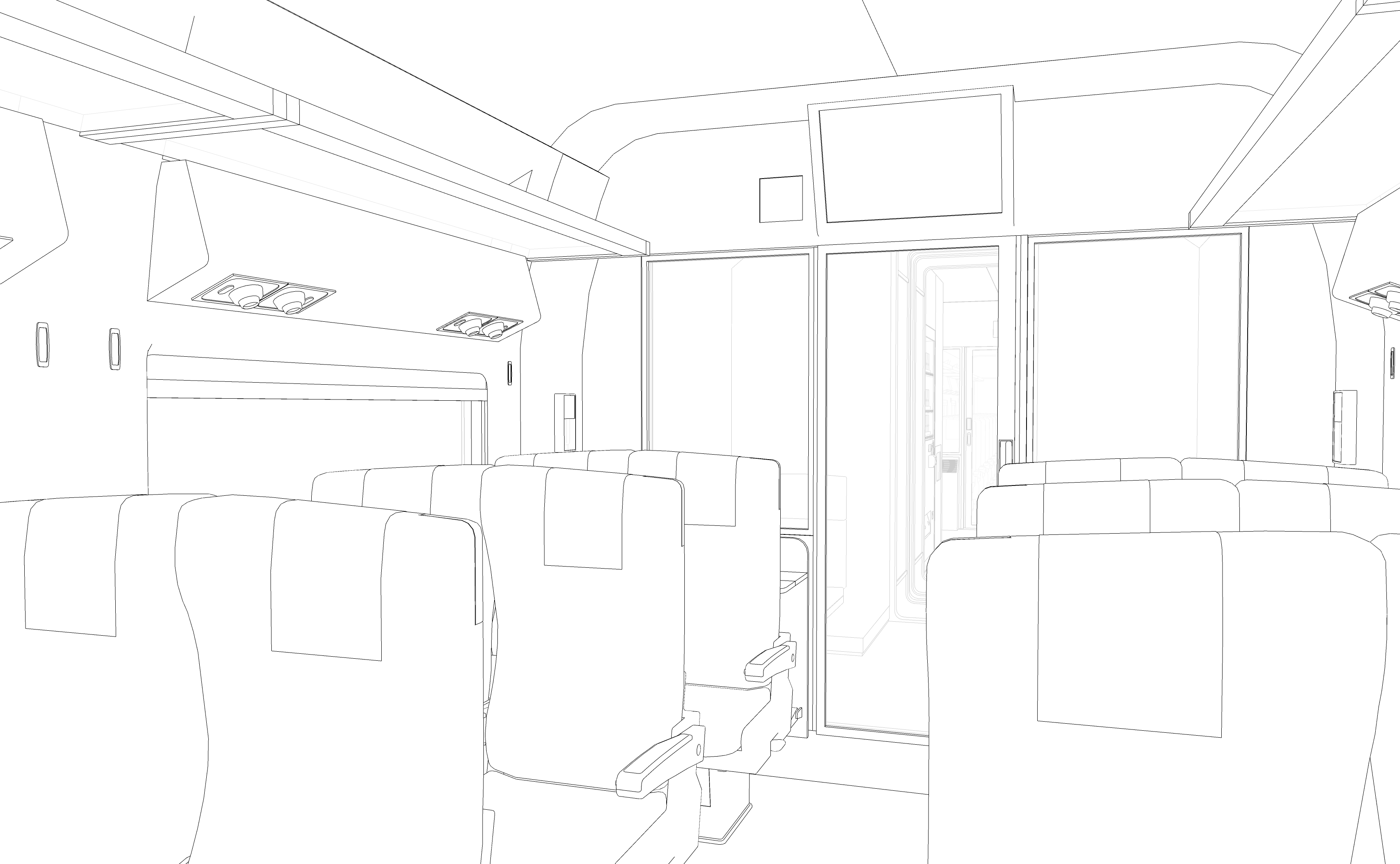 inside of the KTX train, the high-speed railway