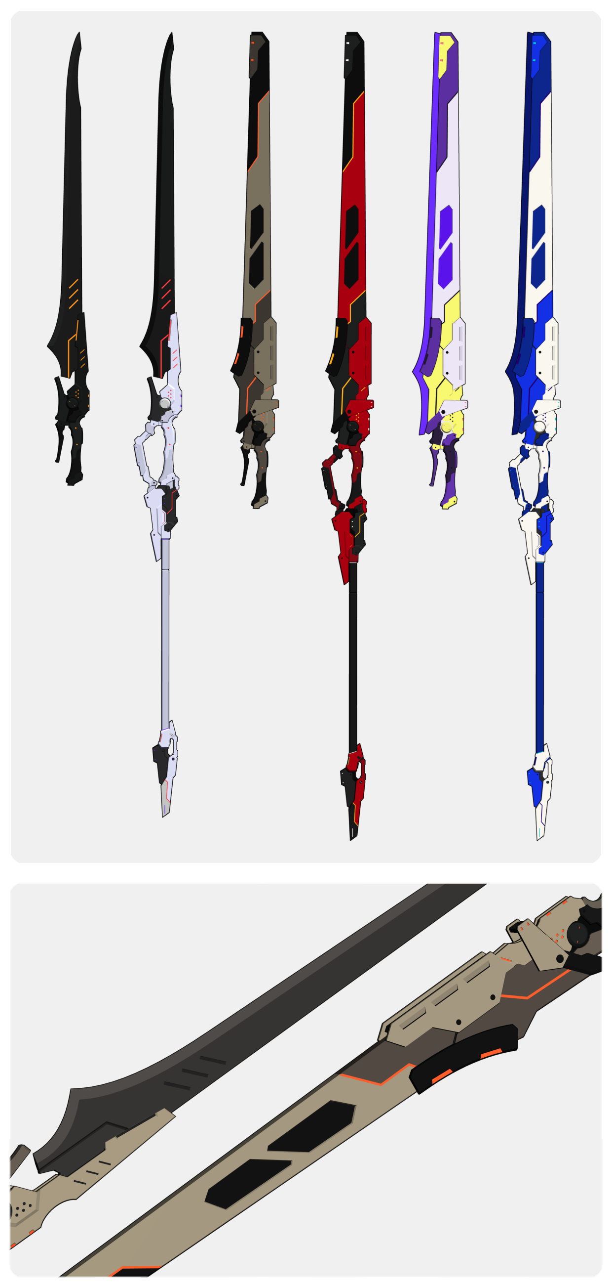 [CLIP 3D] SF weapon and prop A - Sword, shield, etc.