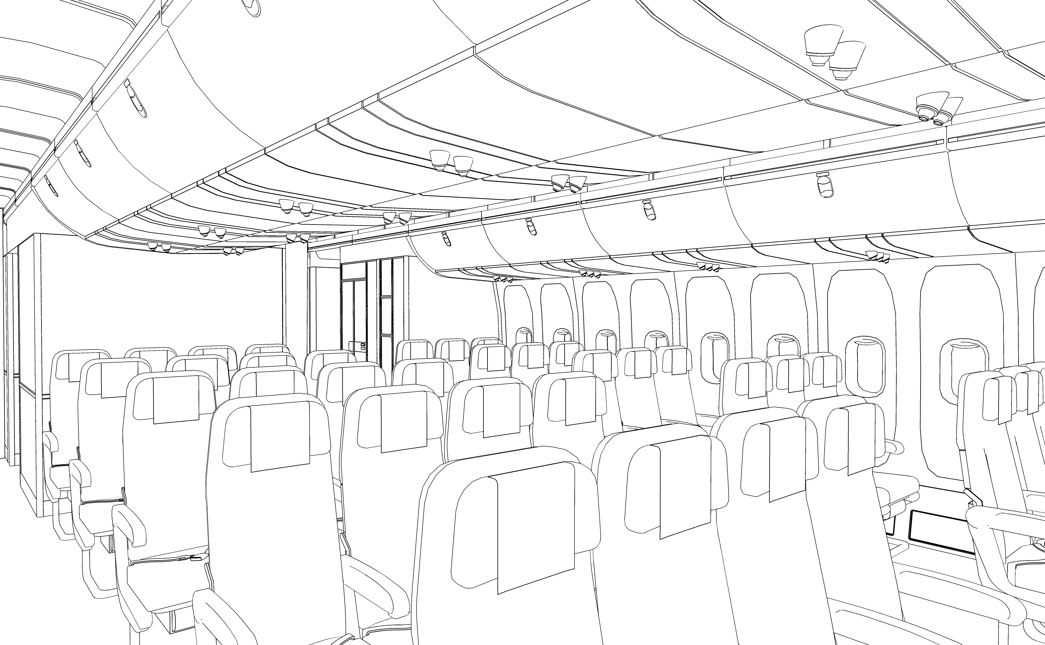 Airplane Cockpit and Cabin Interior Set
