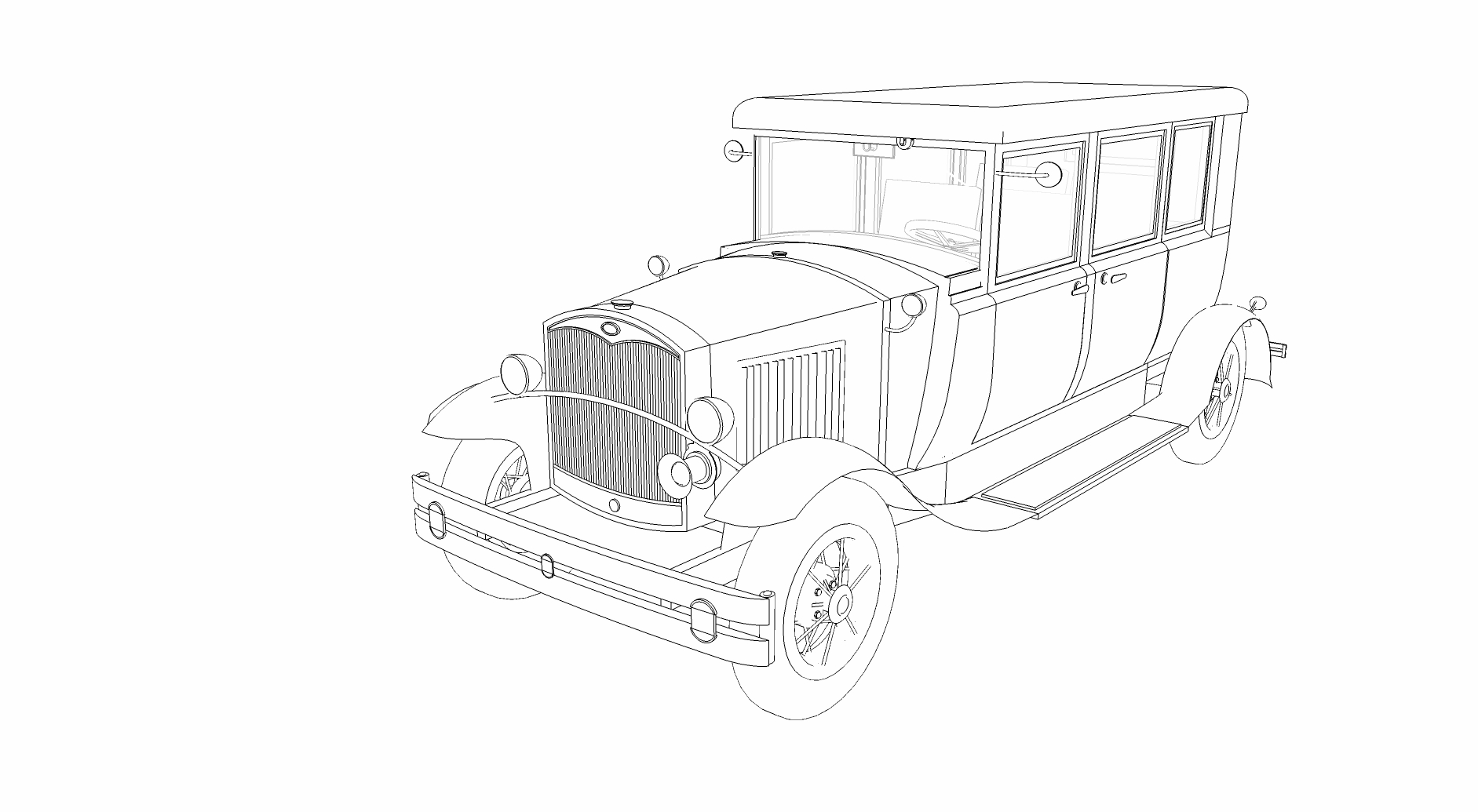 Exterior of the Mansion and Old Car