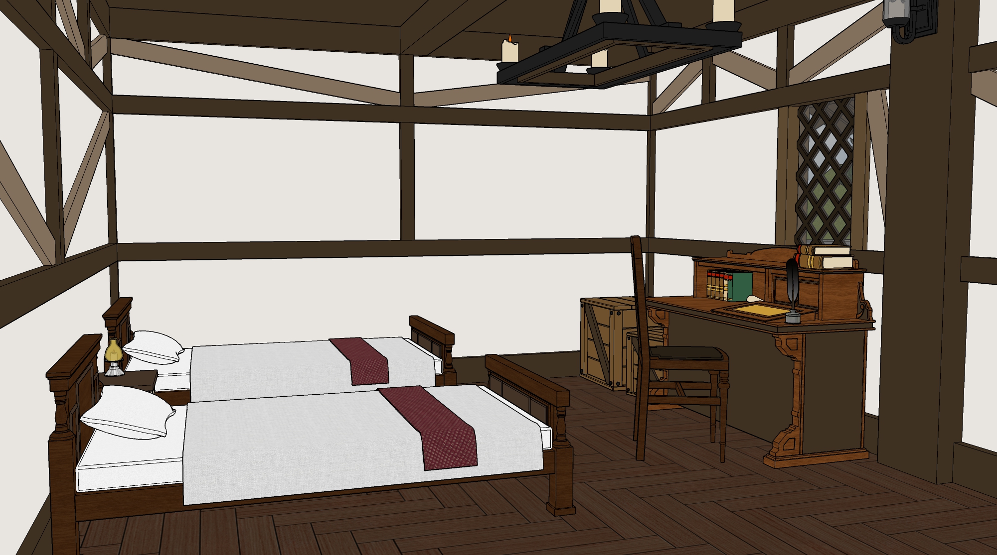 Inn with Fantasy Medieval Style Stables