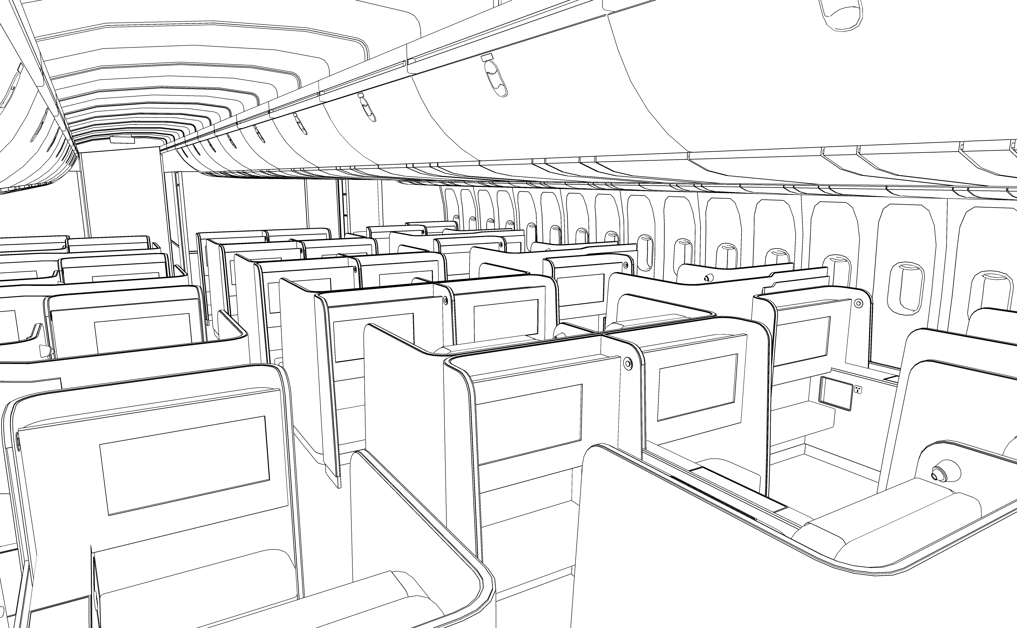 Airplane Cockpit and Cabin Interior Set