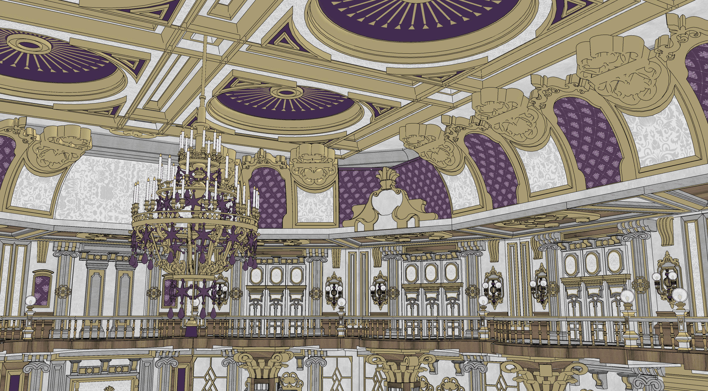 Baroque Style Magic School - Banquet Hall