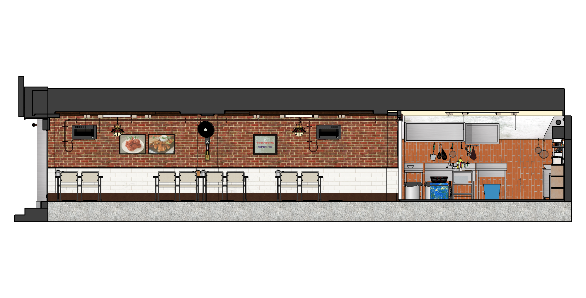 Old Local Chicken Restaurant Interior & Exterior