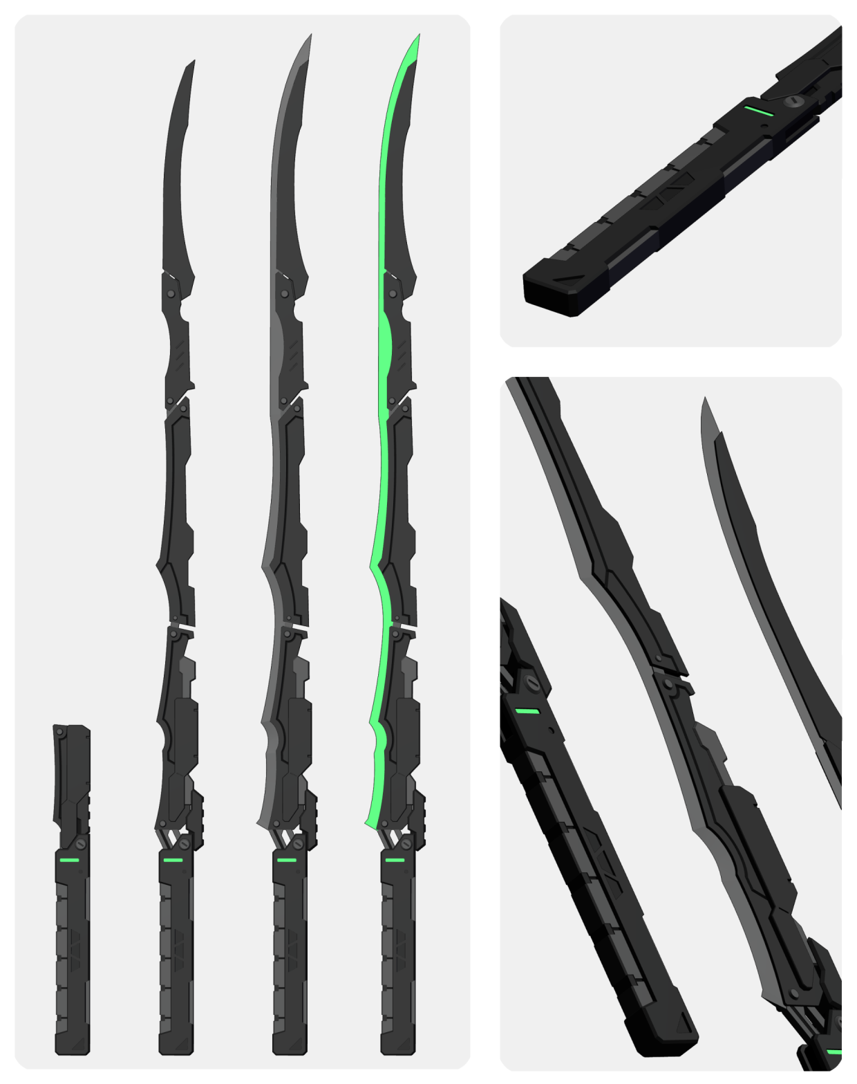 [CLIP 3D] SF weapon and prop A - Sword, shield, etc.