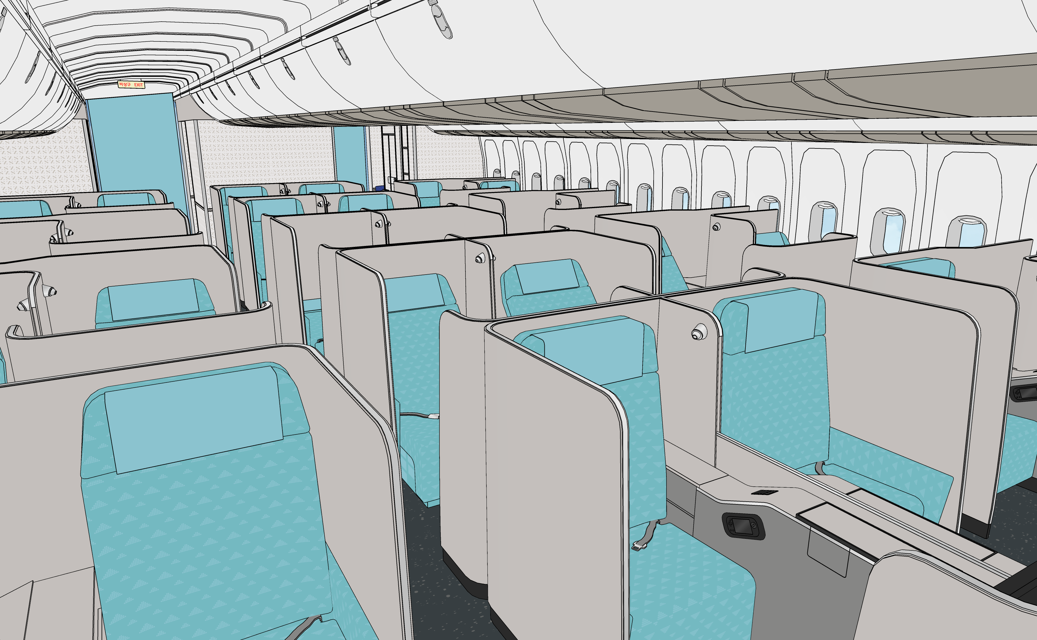 Airplane Cockpit and Cabin Interior Set