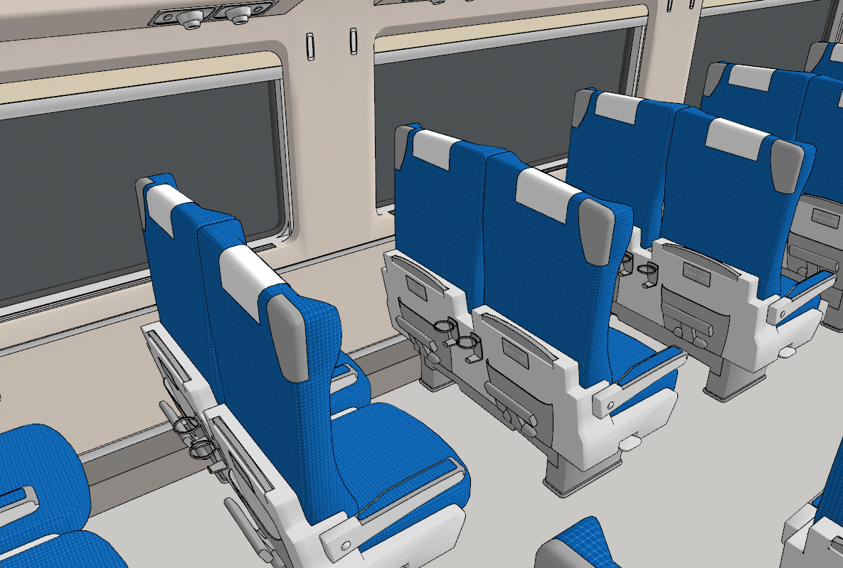 inside of the KTX train, the high-speed railway