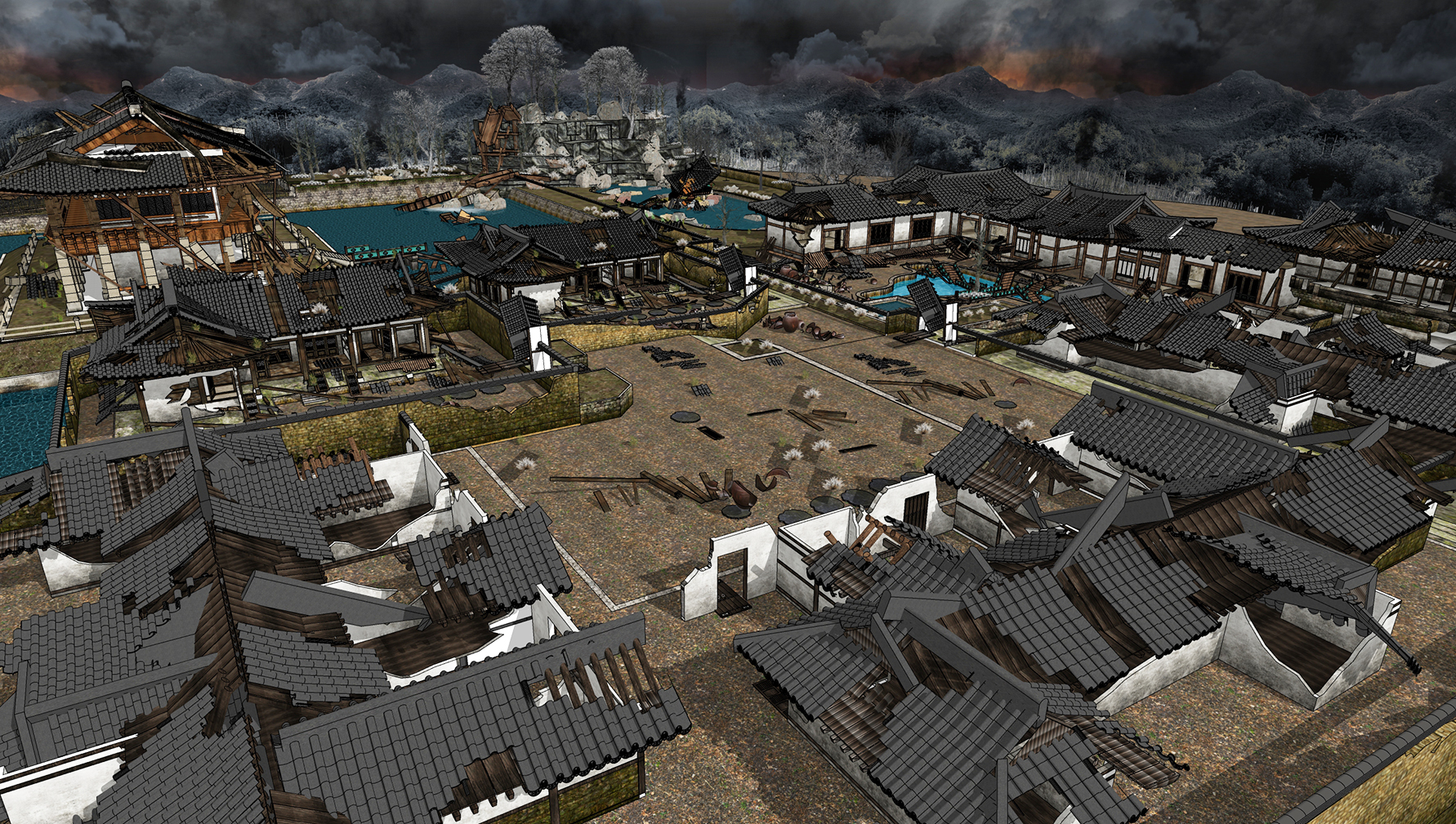 Gyeongseong Scandal - Hanok Building and Hanok Garden (ruin)