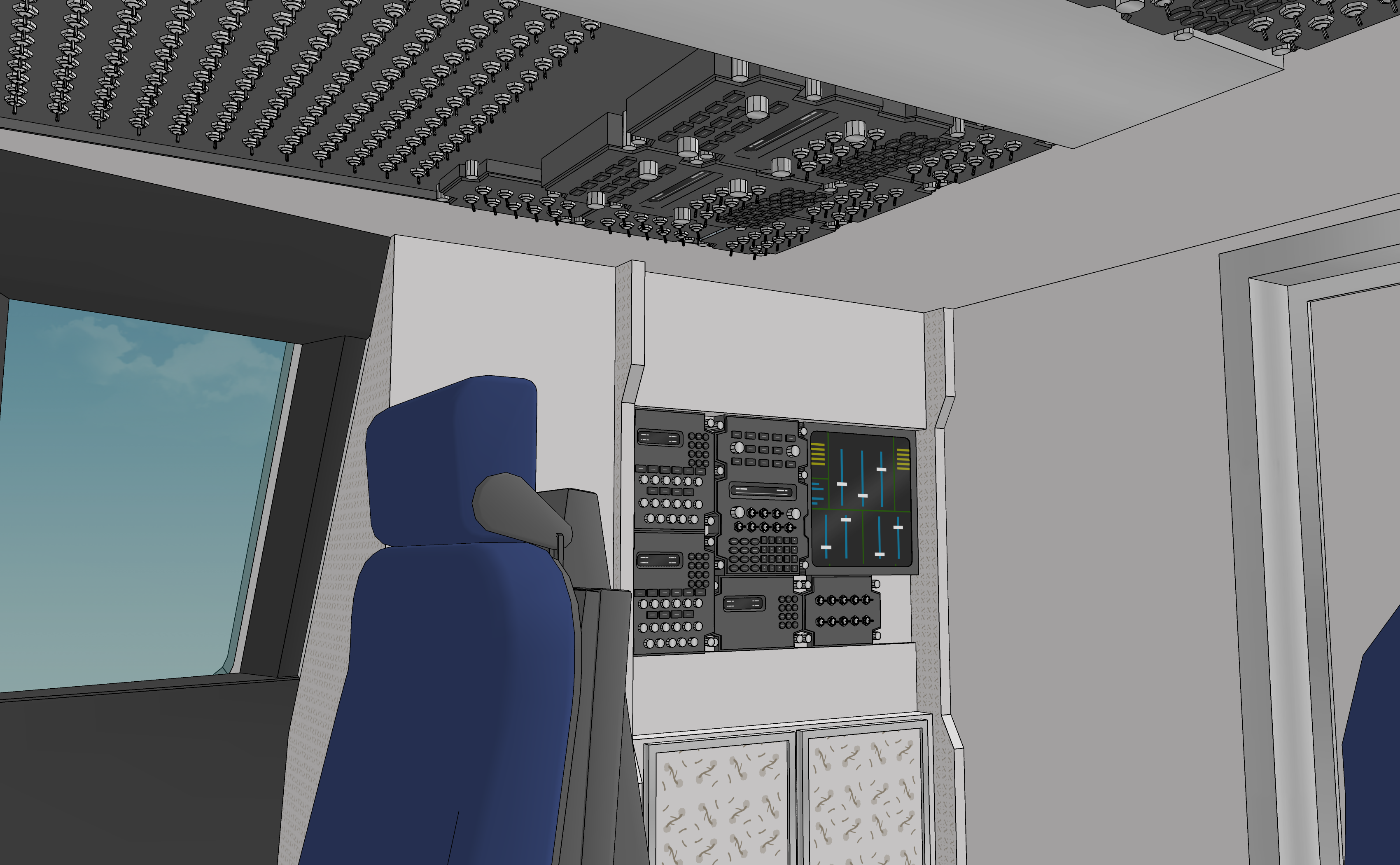 Airplane Cockpit and Cabin Interior Set