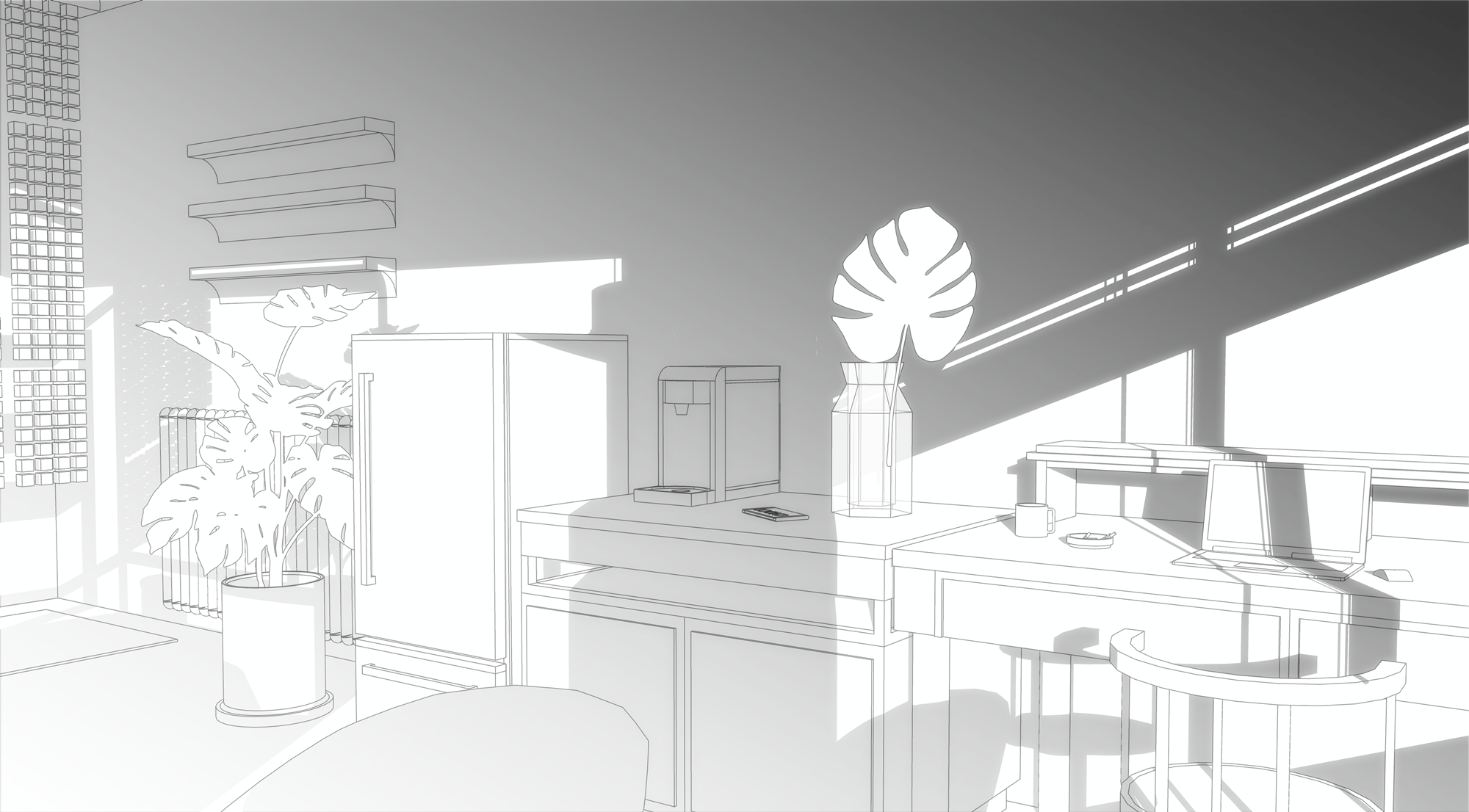 Noir Hong Kong style officetel room