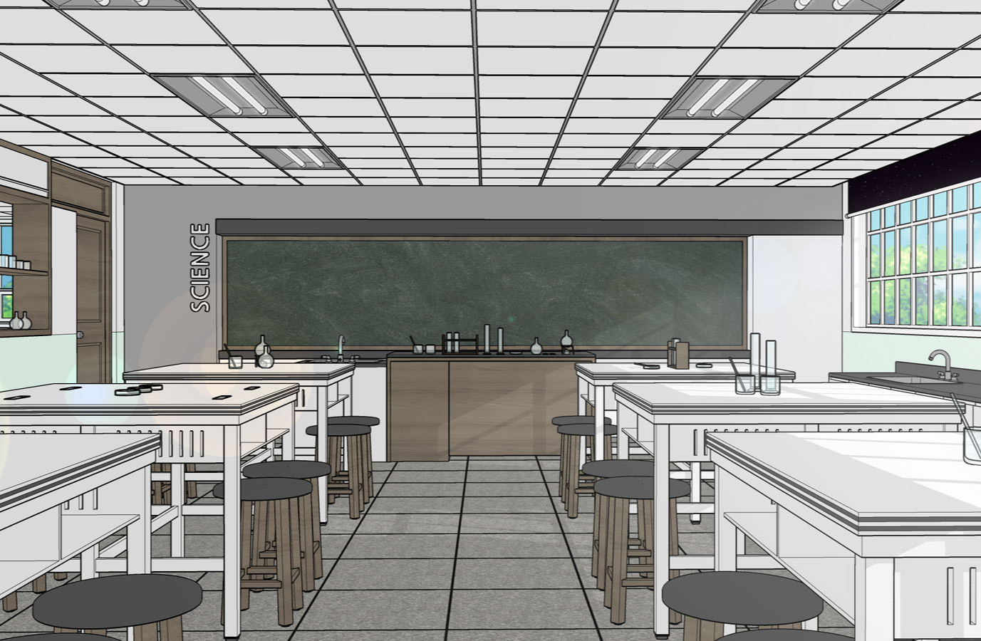 School Science Lab & Corridor