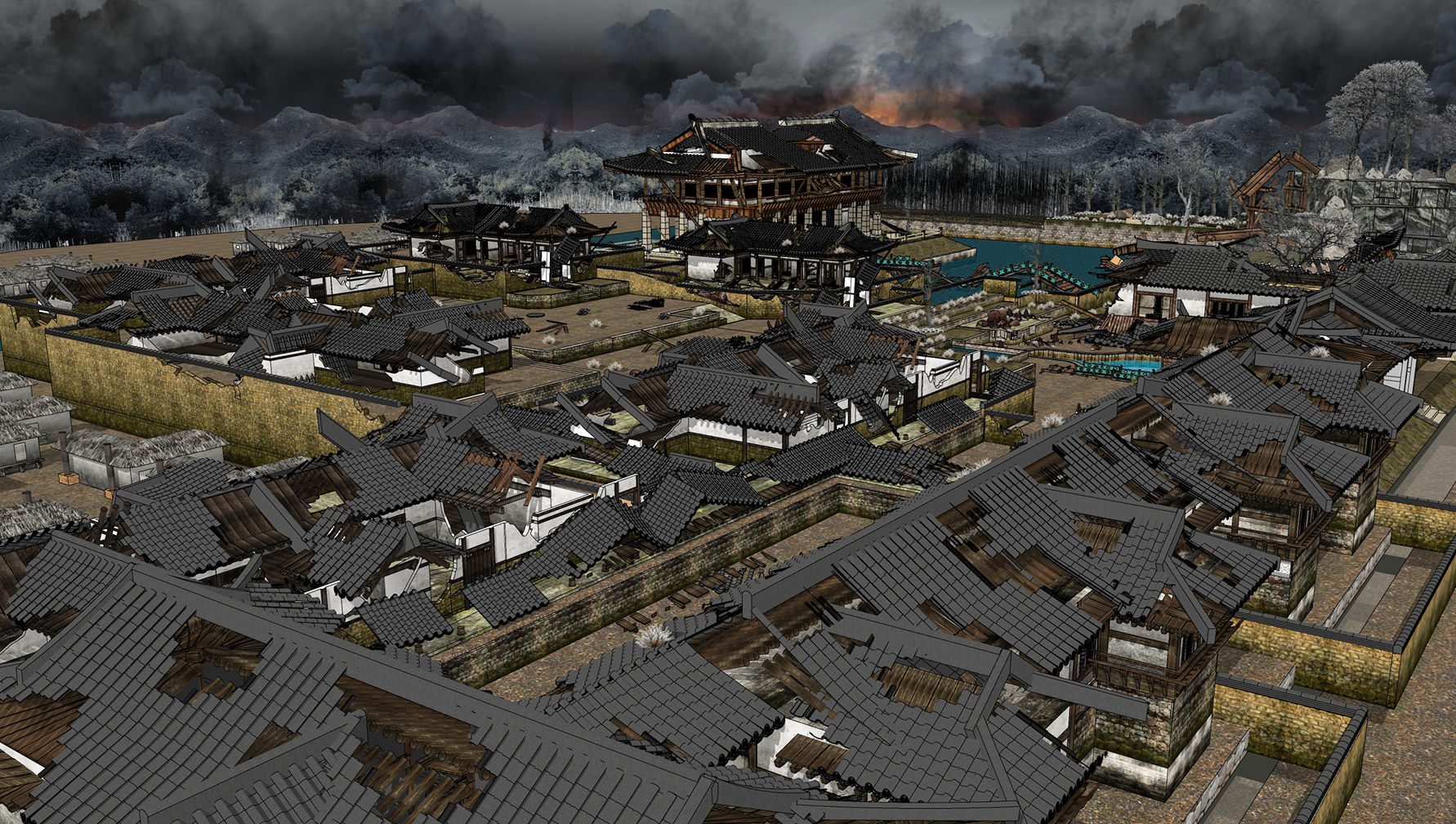 Gyeongseong Scandal - Hanok Building and Hanok Garden (ruin)