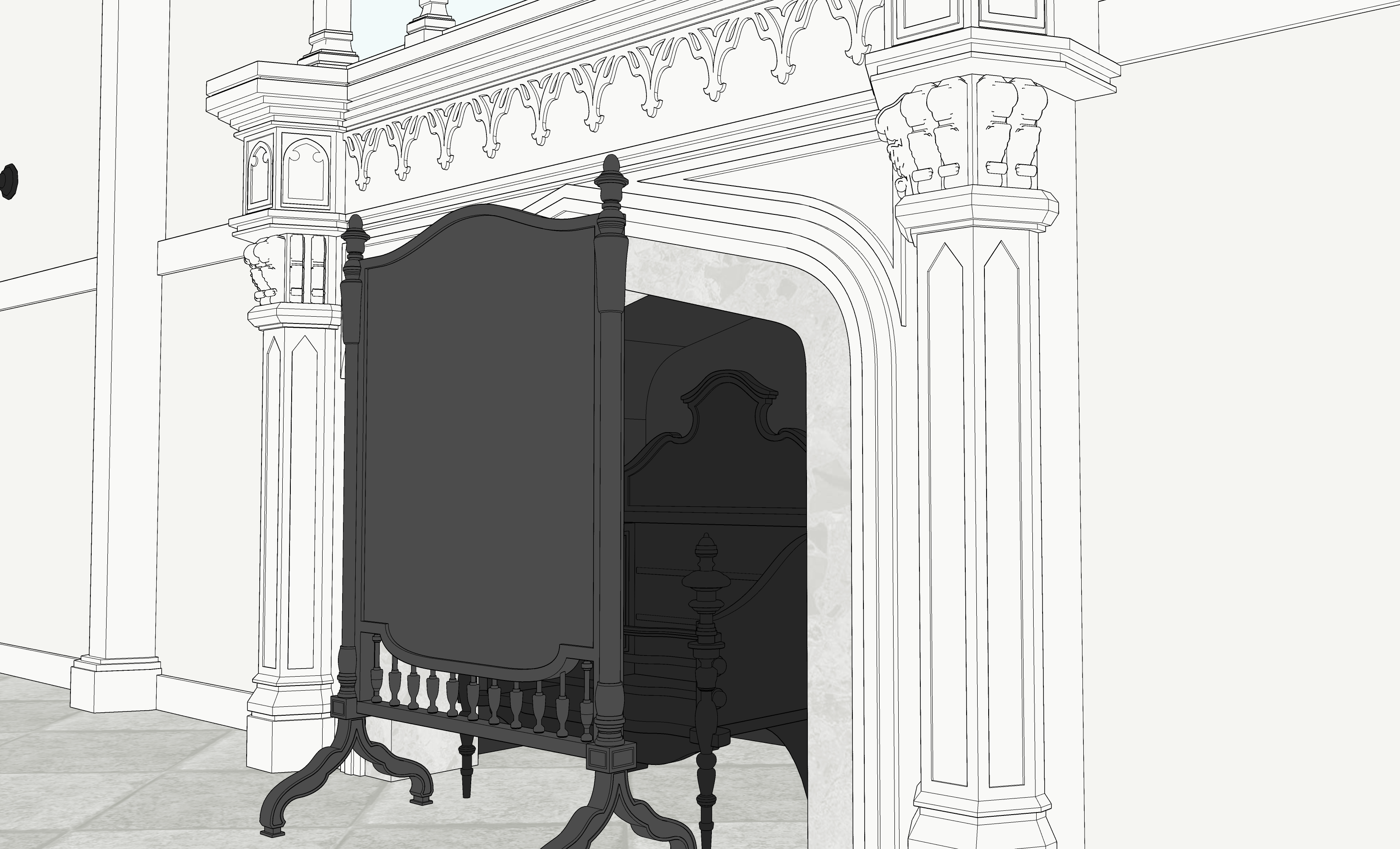 Gothic Antique Bedroom
