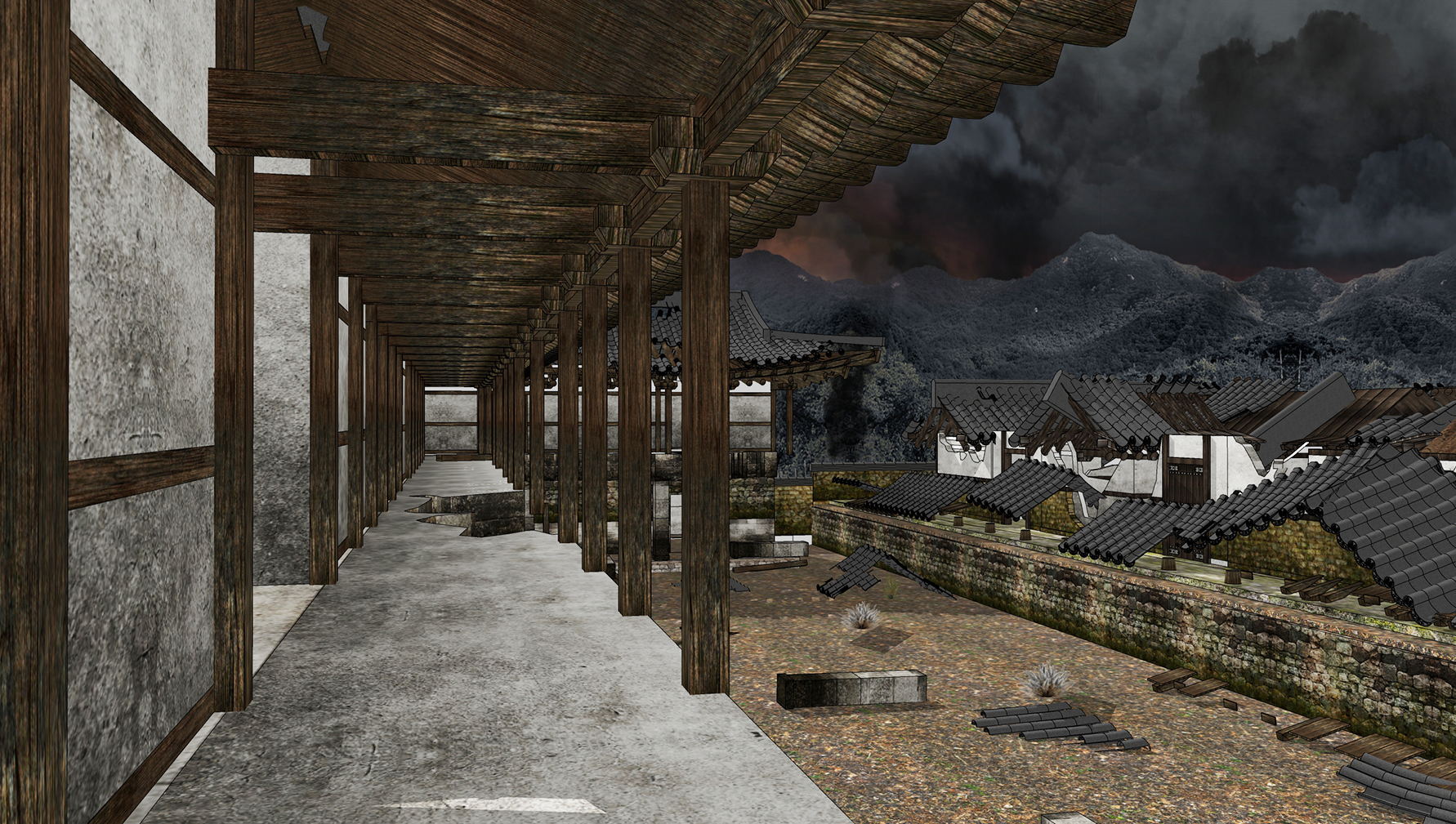 Gyeongseong Scandal - Hanok Building and Hanok Garden (ruin)