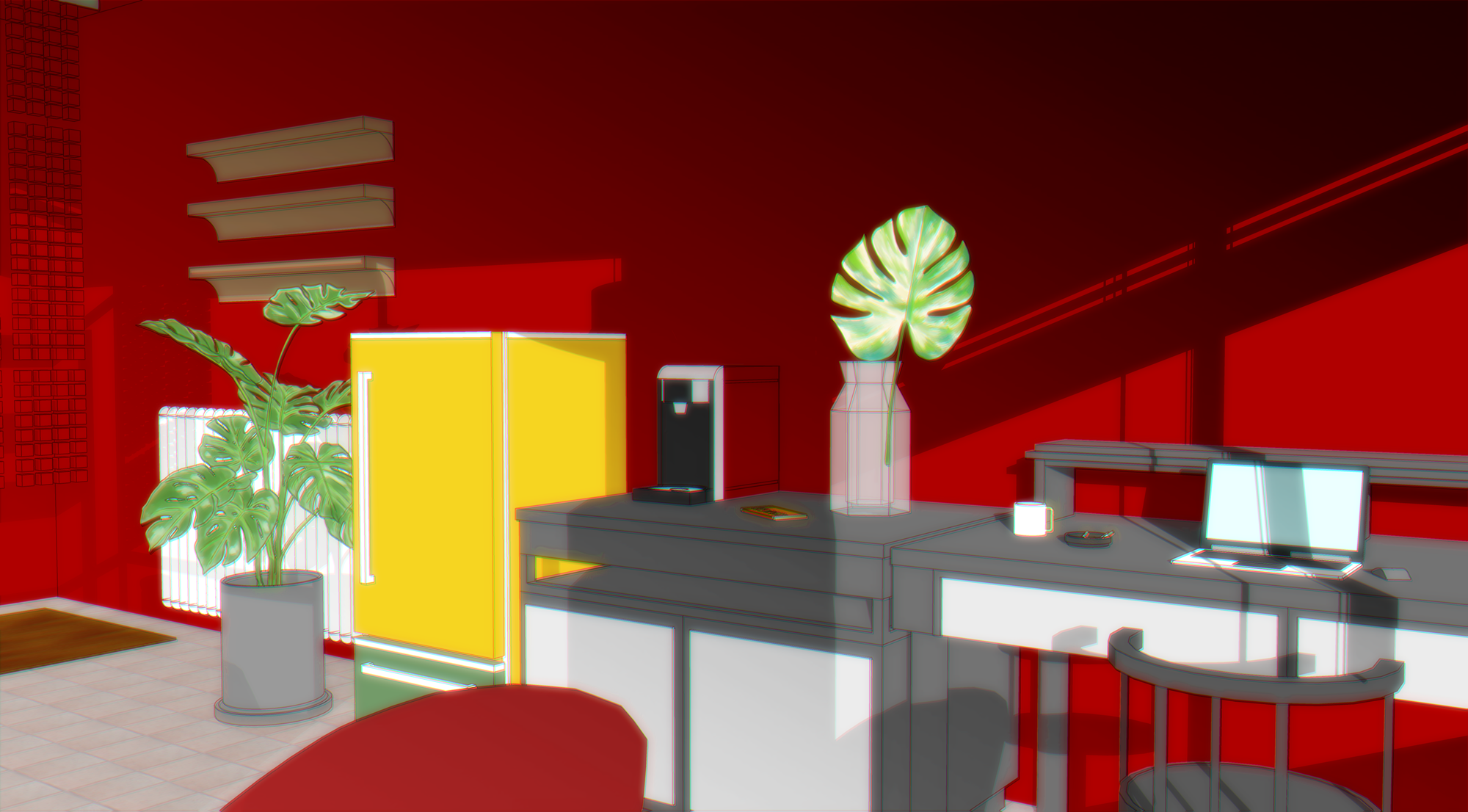 Noir Hong Kong style officetel room