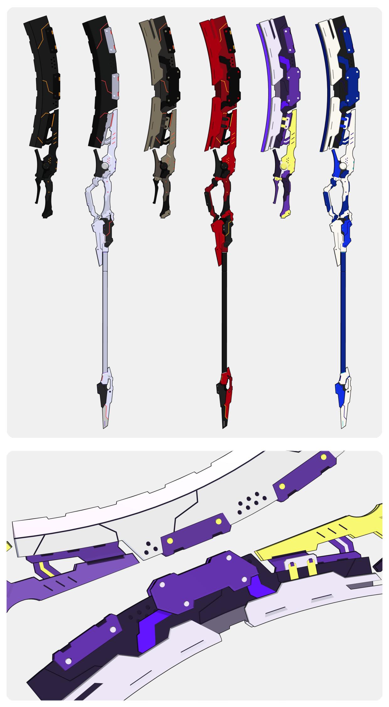 [CLIP 3D] SF weapon and prop A - Sword, shield, etc.