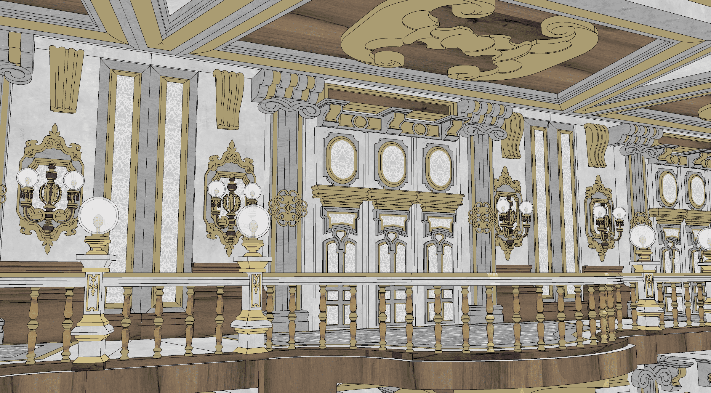 Baroque Style Magic School - Banquet Hall