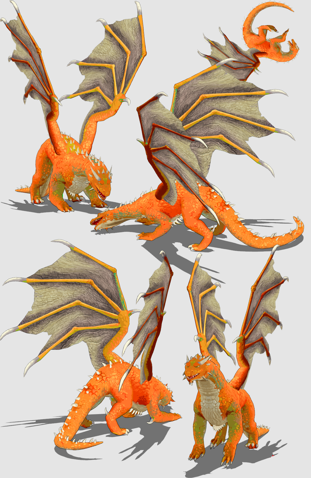 Collection of Moving 3D Dragon movements