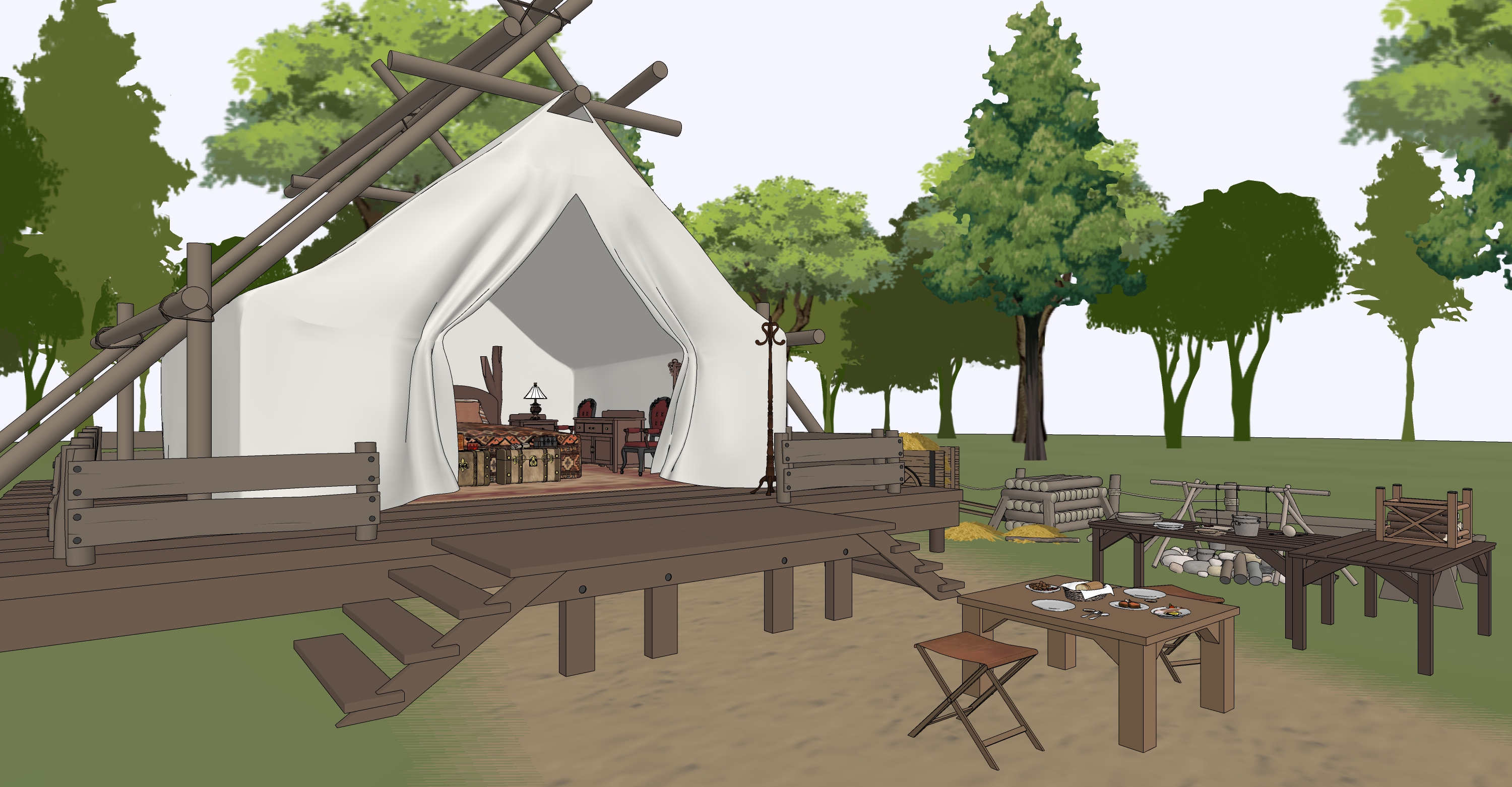 a fantasy camp tent
