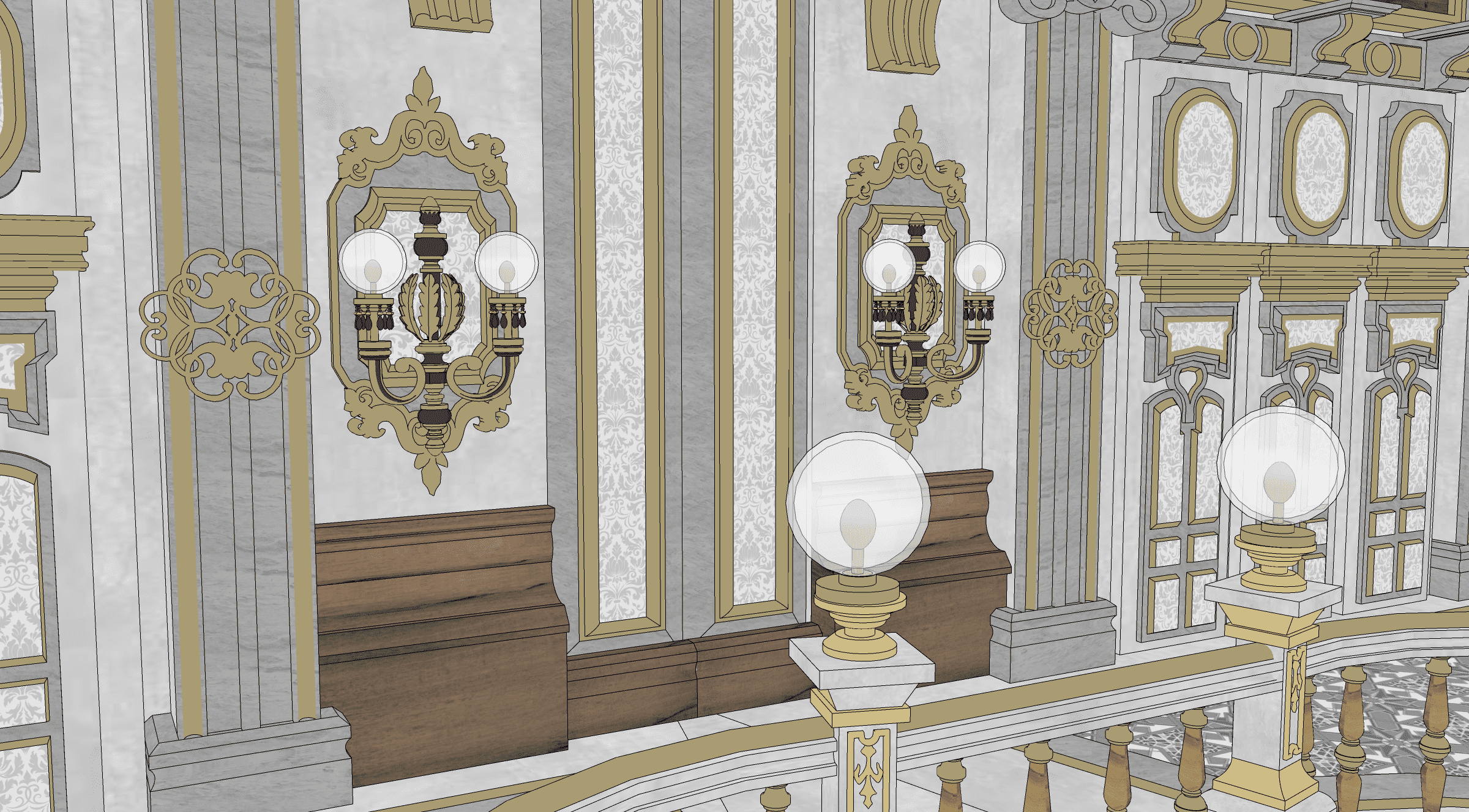 Baroque Style Magic School - Banquet Hall