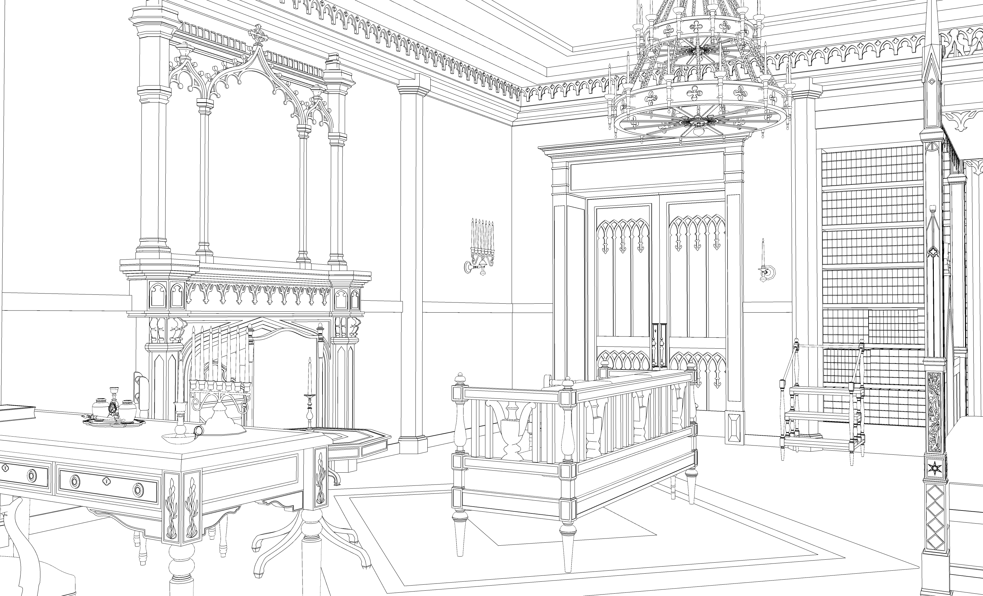 Gothic Antique Bedroom