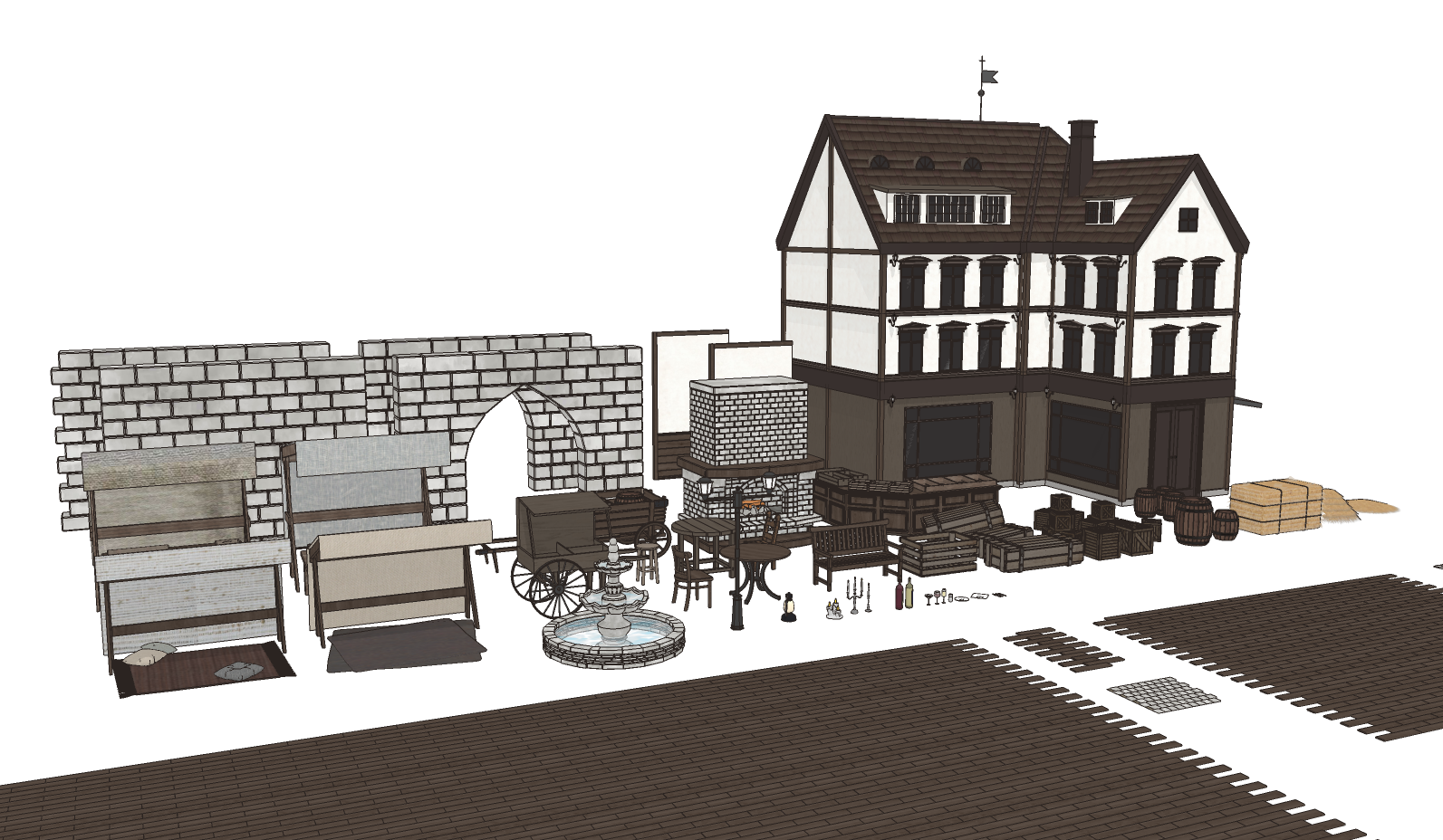 Medieval Fantasy Village Assembly Kit