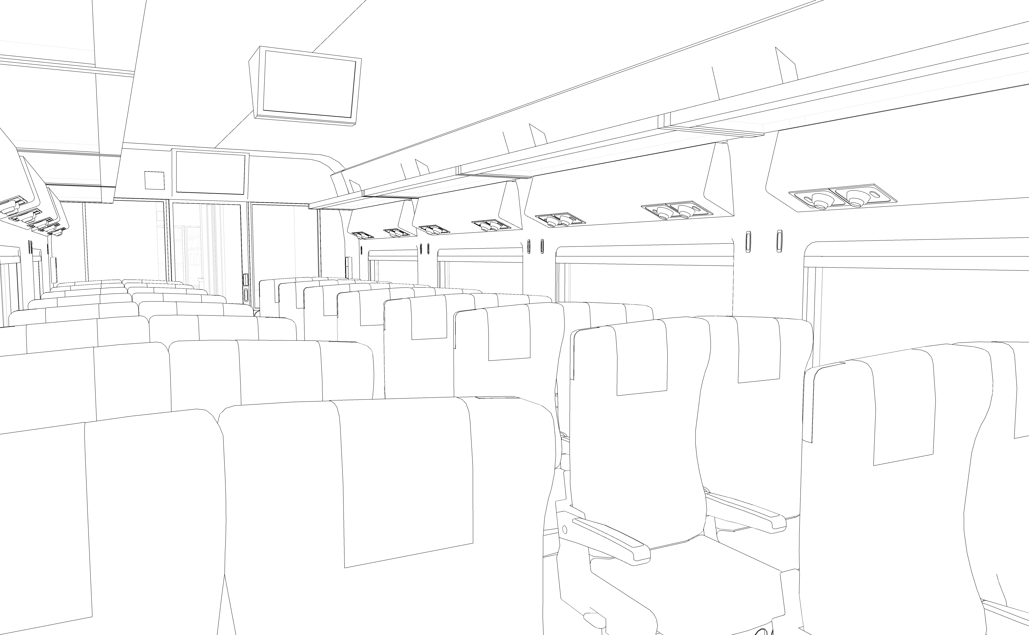 inside of the KTX train, the high-speed railway