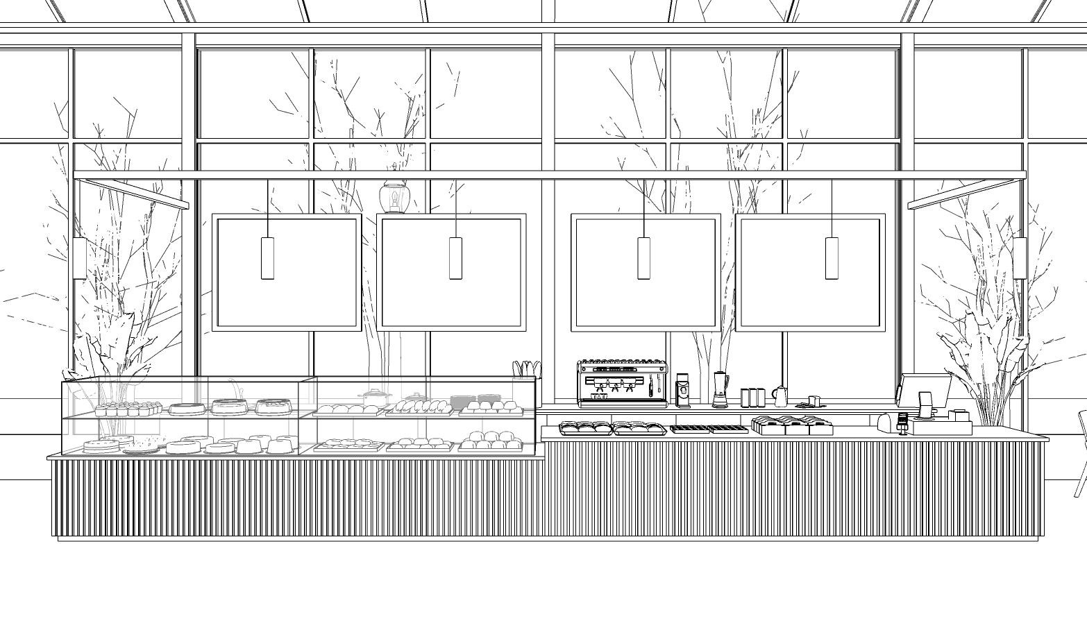 Spacious Glasshouse Cafe