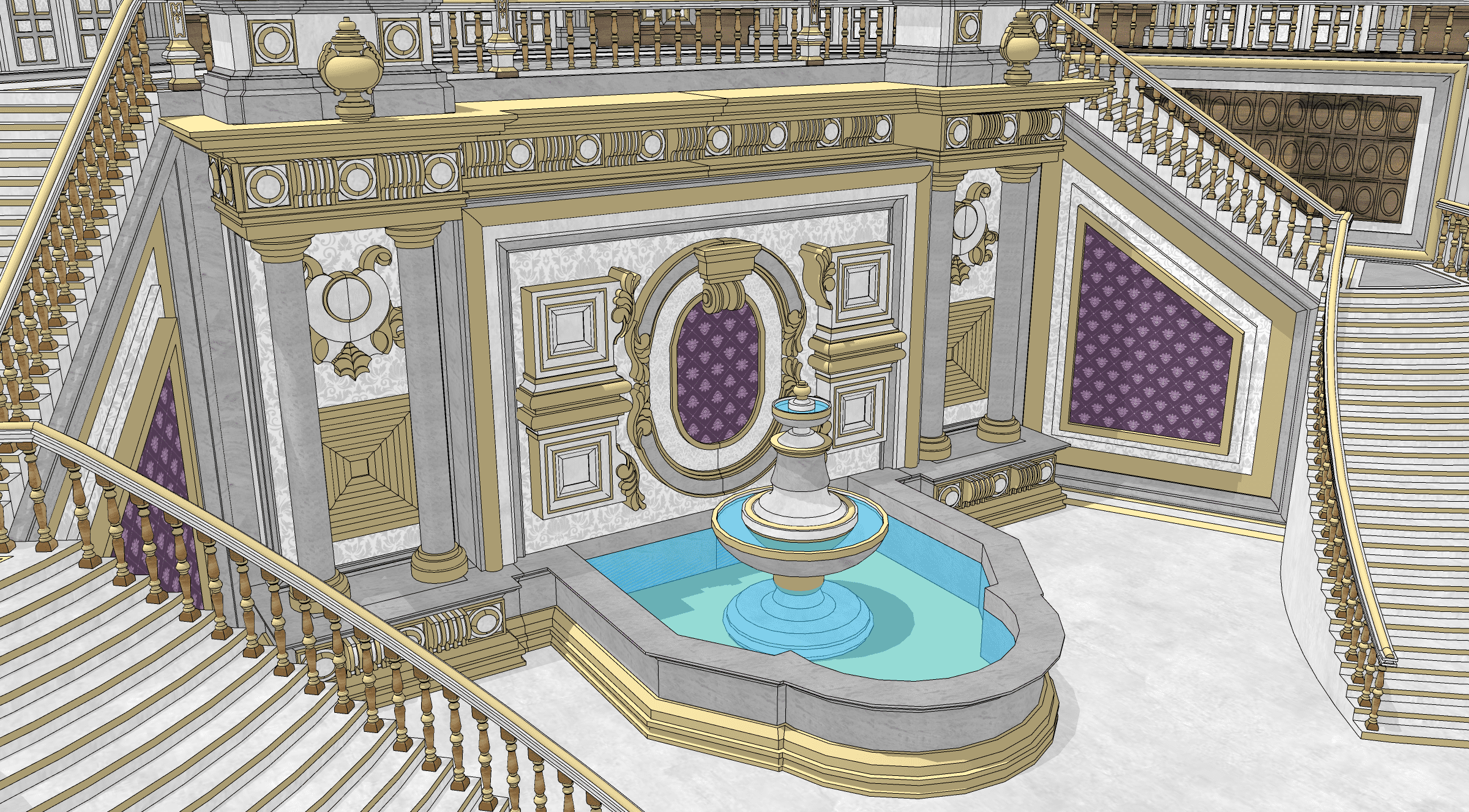 Baroque Style Magic School - Banquet Hall