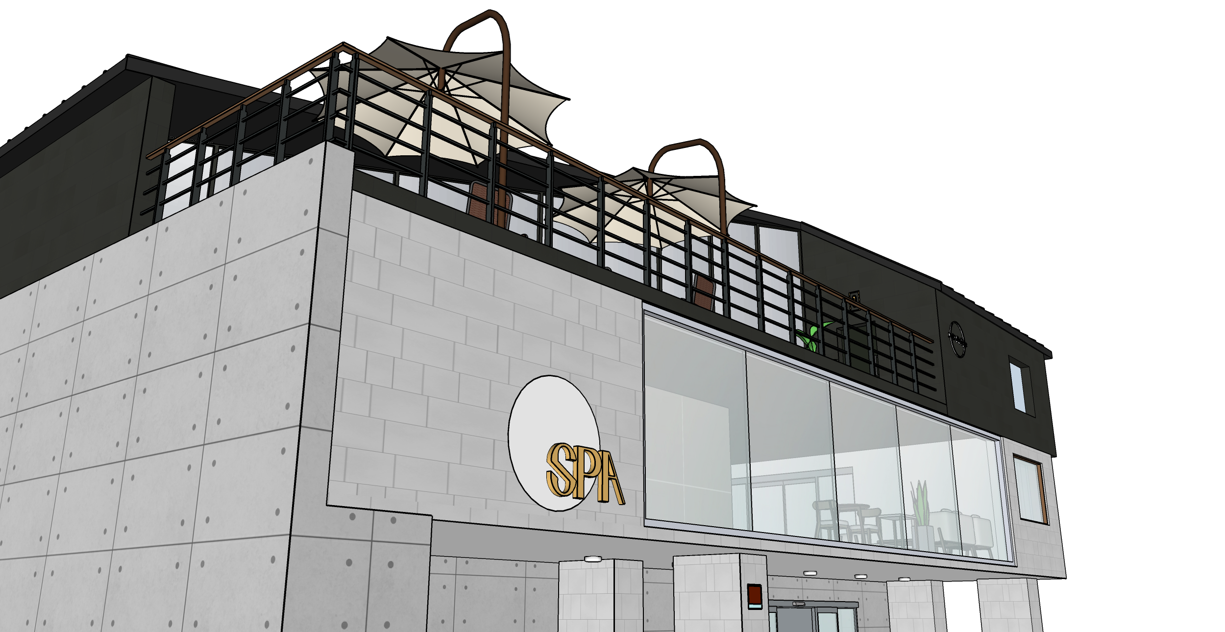 Massage Shop with Building Exterior