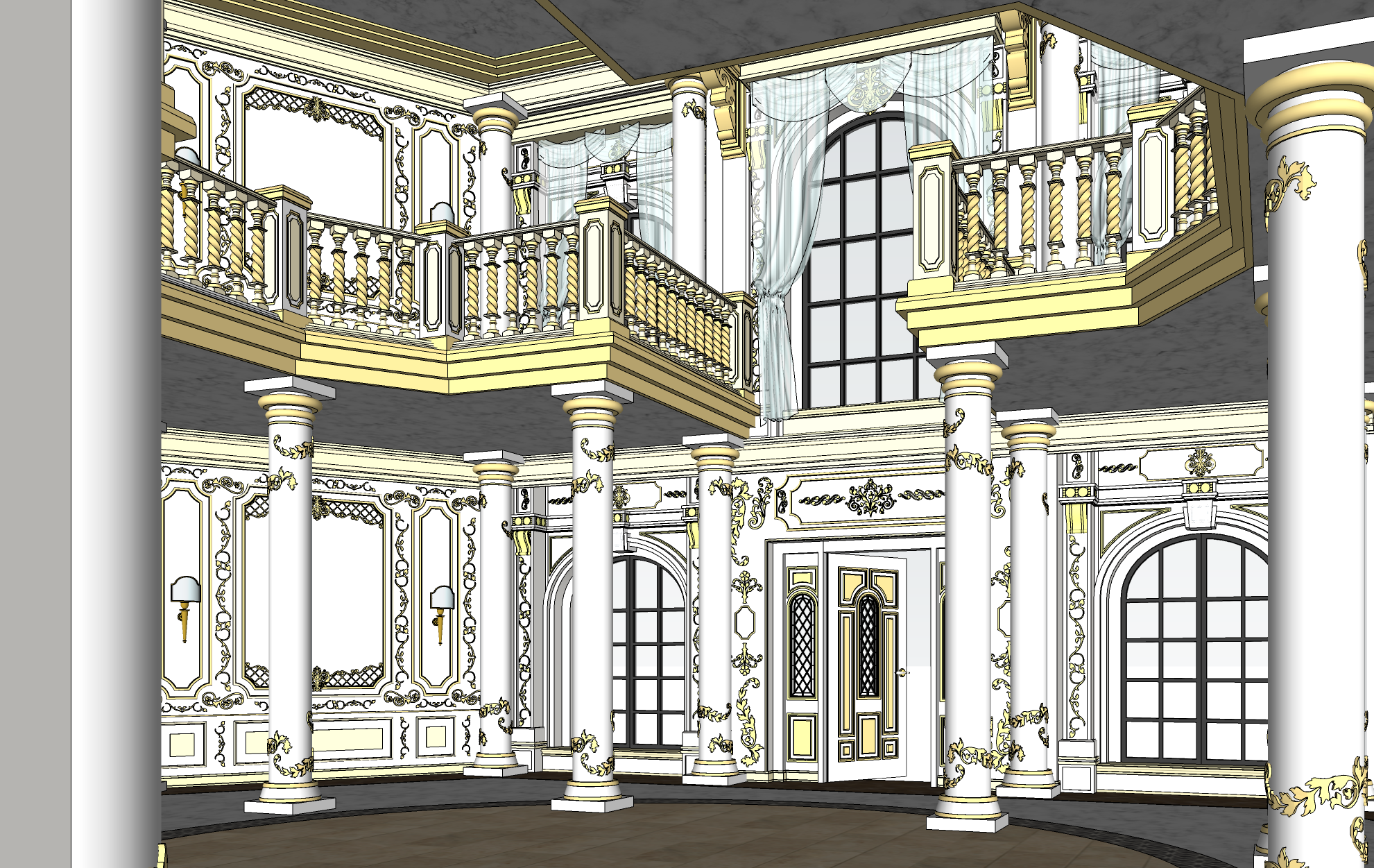 [Snaptoon+Sketchup] Fantasy Circular Hall with Light Pouring (2023.01. ...
