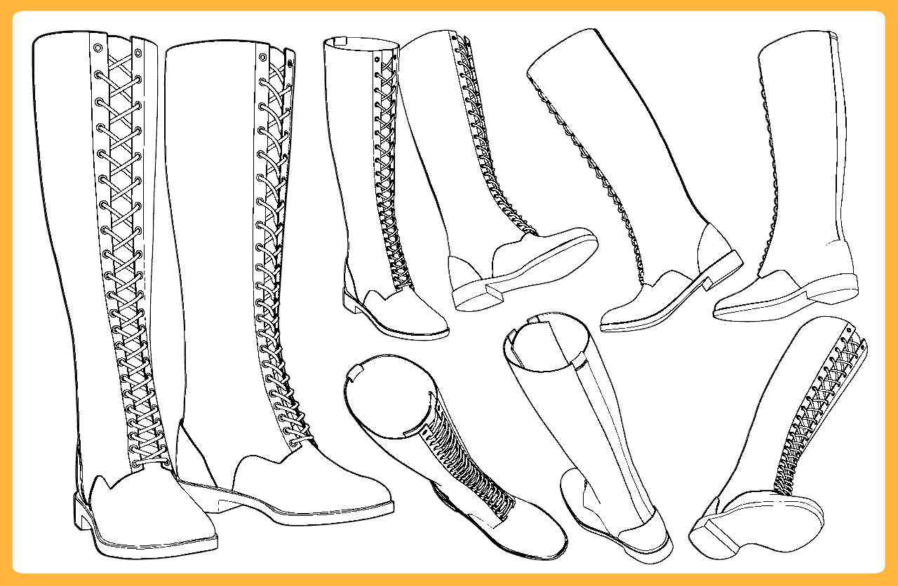 How To Draw Boots Front View
