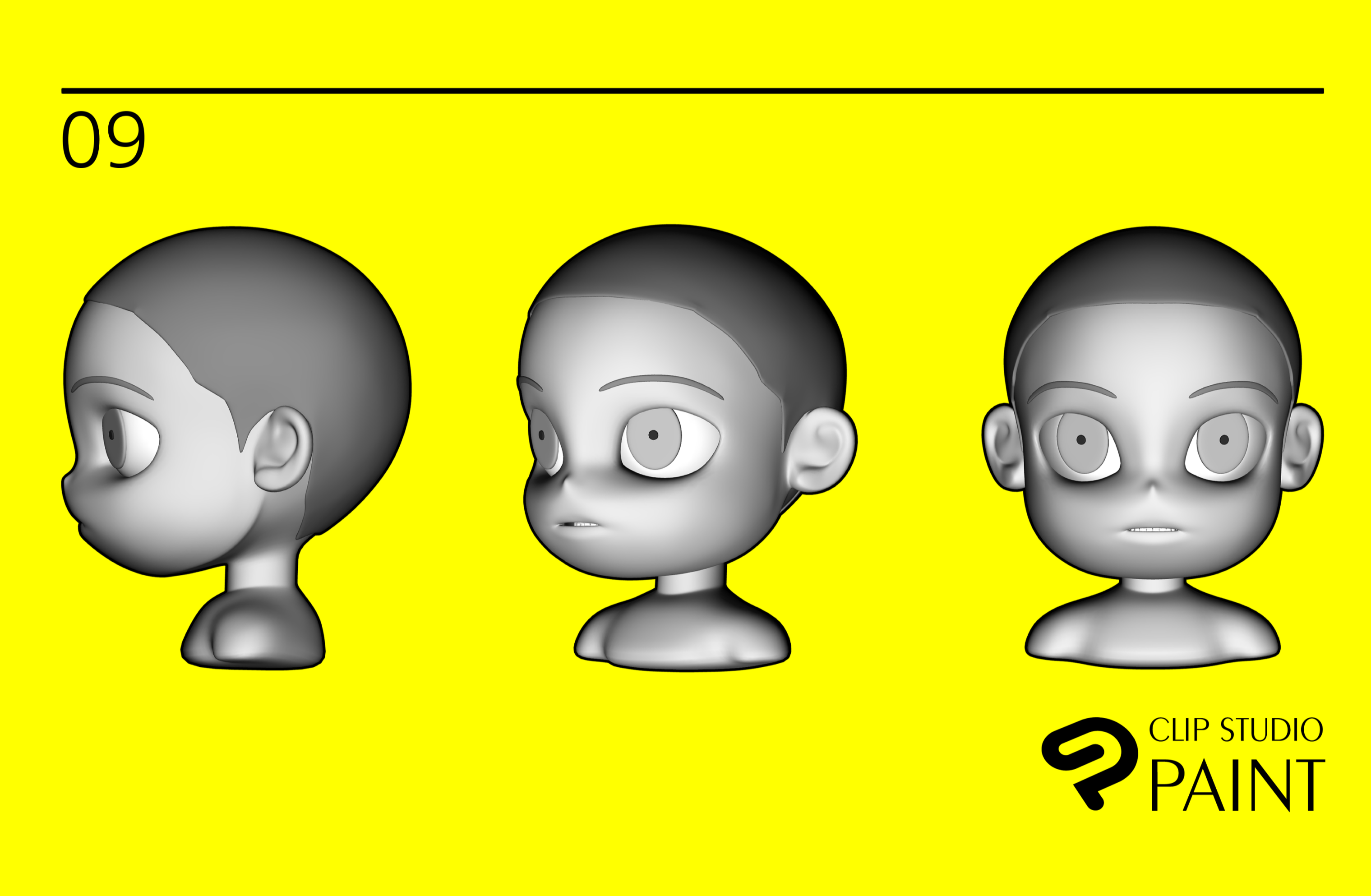 Poseable Head 3D Model (Rigged) - [V9]