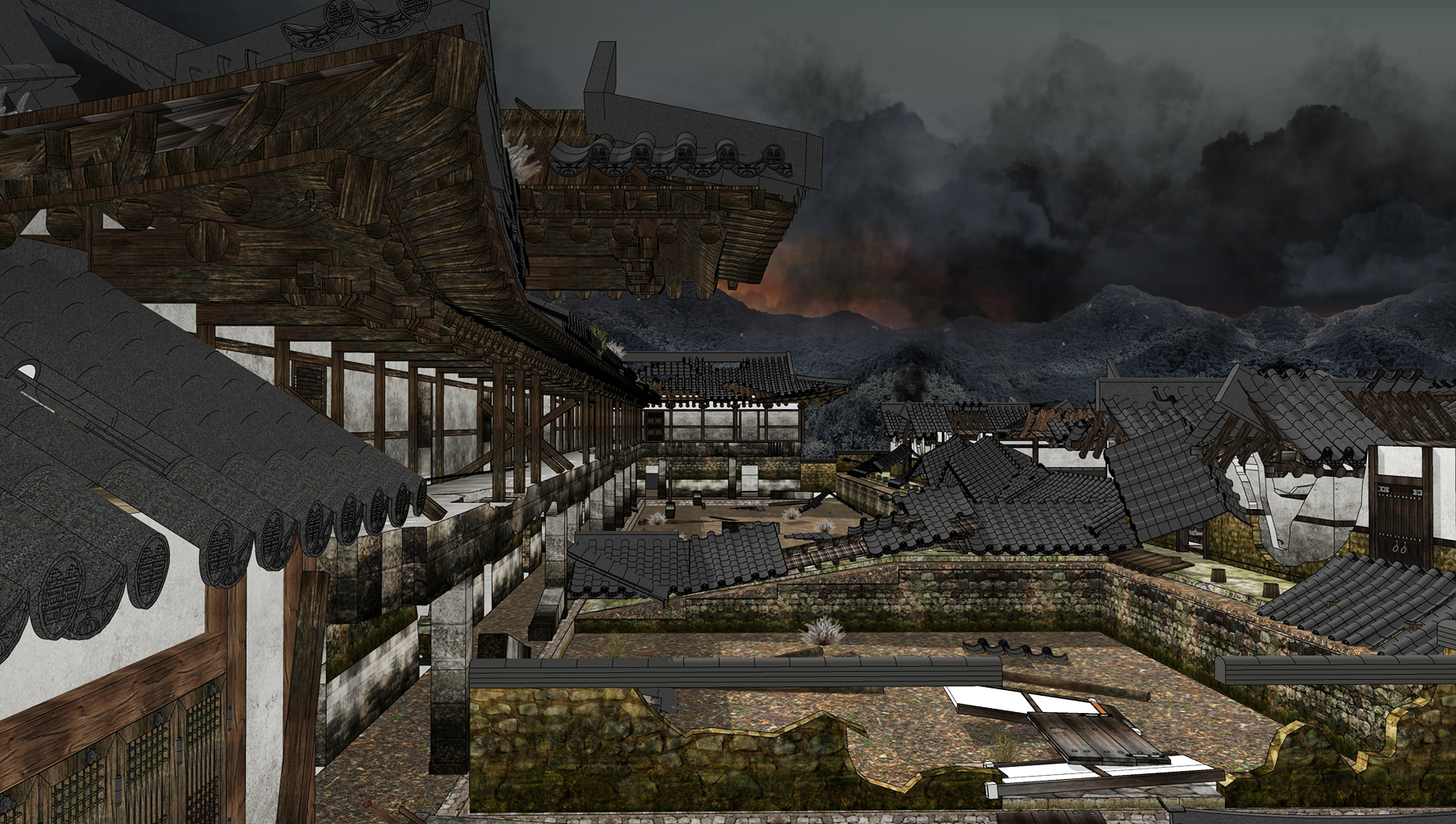 Gyeongseong Scandal - Hanok Building and Hanok Garden (ruin)