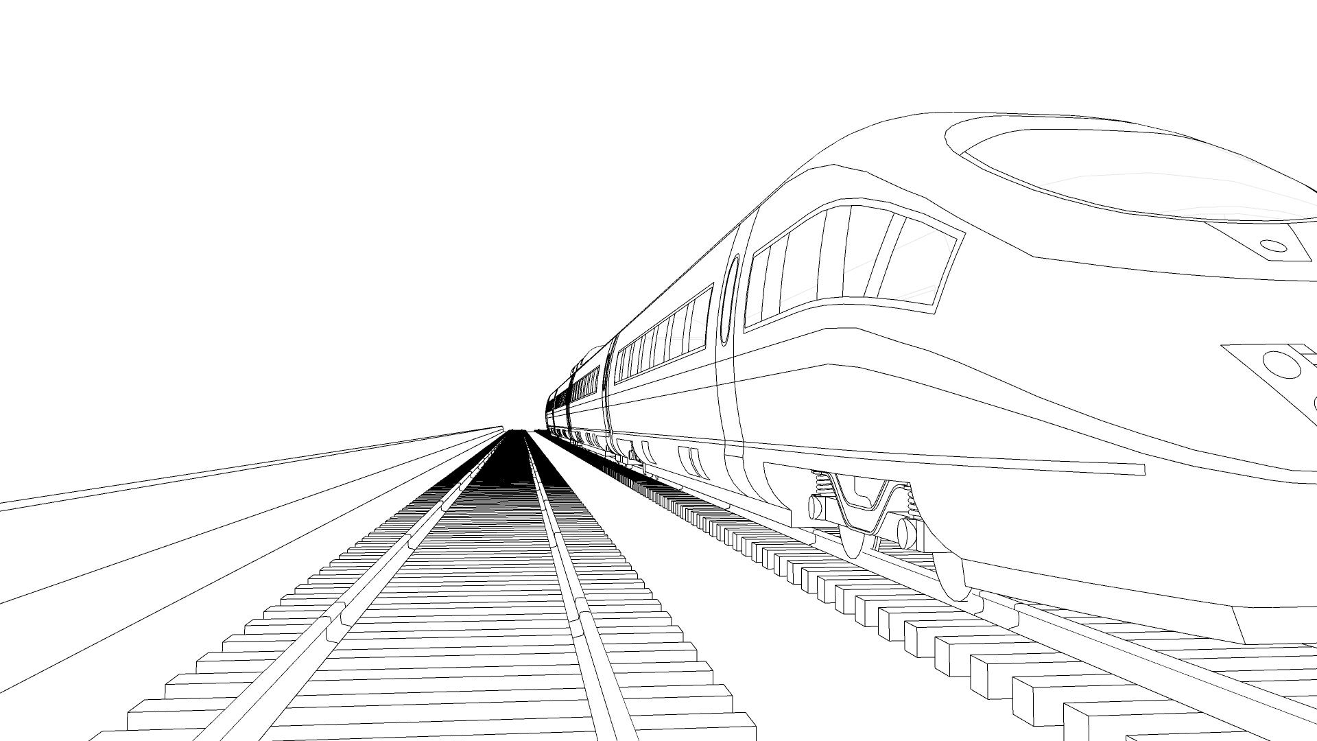 High-speed rail, Overpass, Train