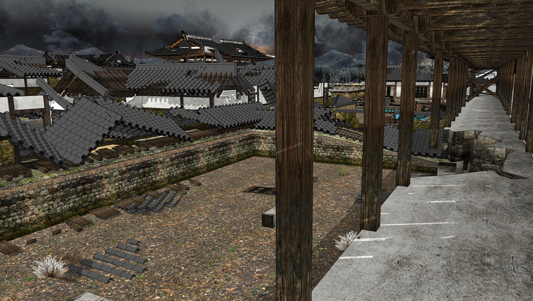 Gyeongseong Scandal - Hanok Building and Hanok Garden (ruin)