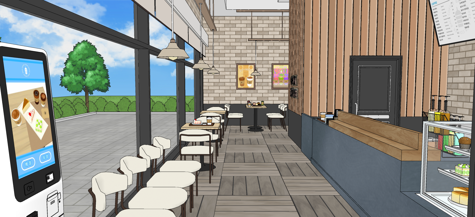 Takeout Cafe - Back Coffee with Drink and Desserts